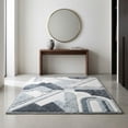 hand tufted abstract geometric pattern light blue charcoal and cream ...