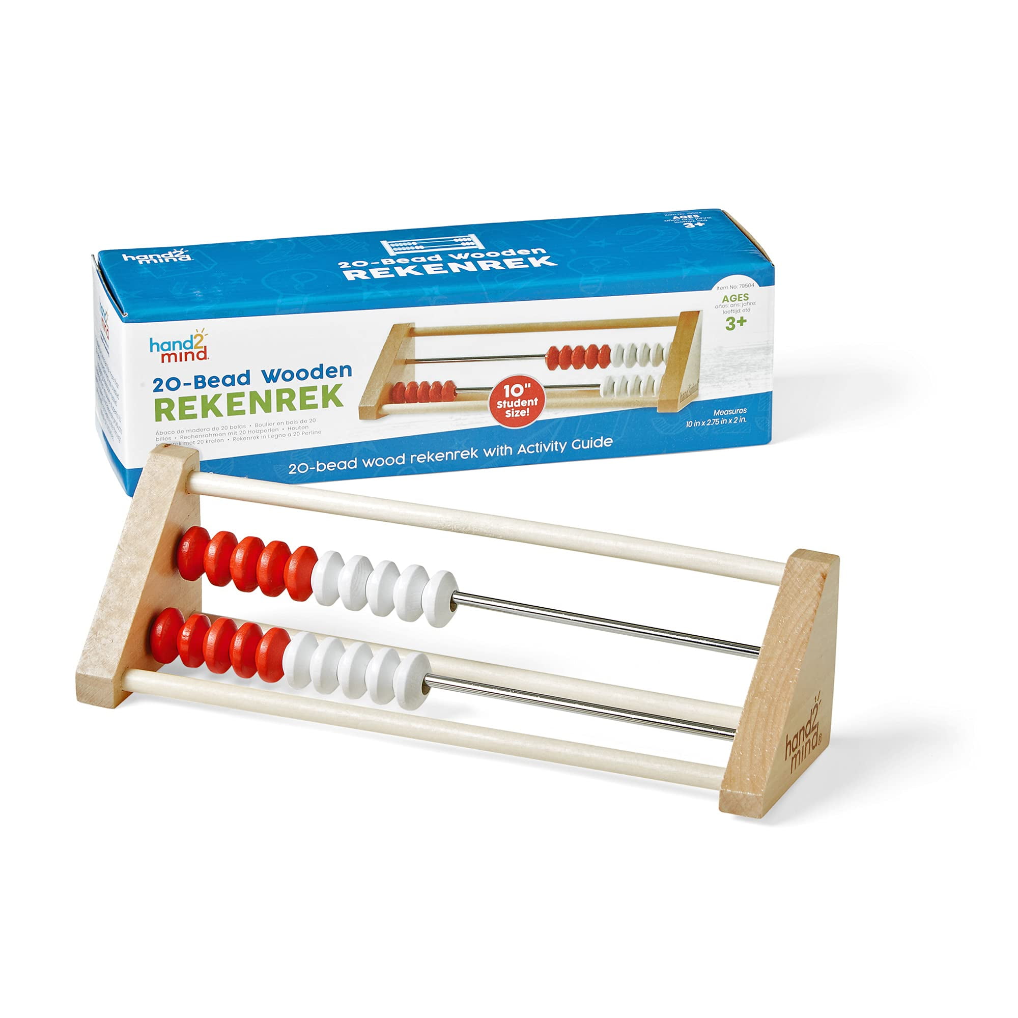 hand2mind 20-Bead Wooden Rekenrek DHF10 Abacus, Colored Abacus for Math ...