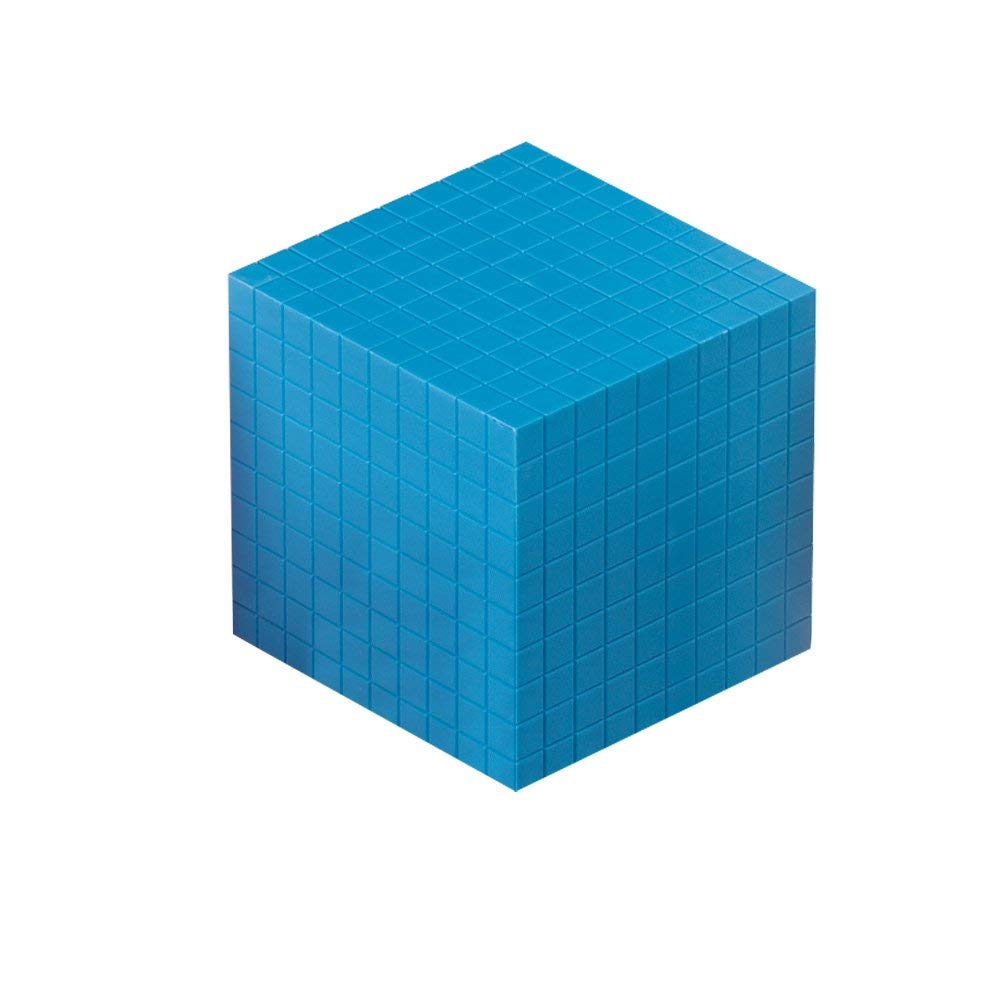 hand2mind Blue Plastic Base KEF16 Ten Blocks Cube, Place Value Blocks ...