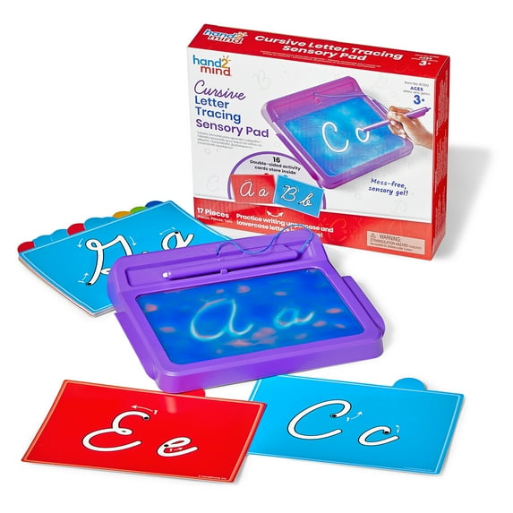 hand2mind Cursive Letter Tracing Sensory Pad, Sensory Toys for Kids ...