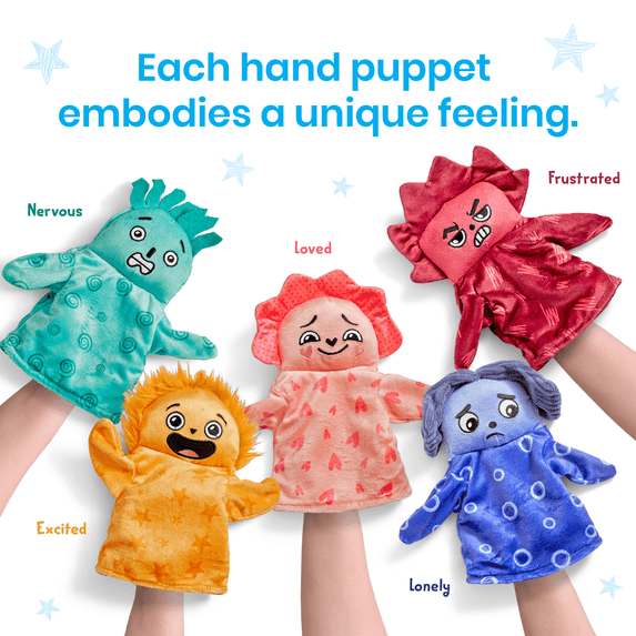 hand2mind Feelings Family Hand Puppets Secondary Emotions, Social ...