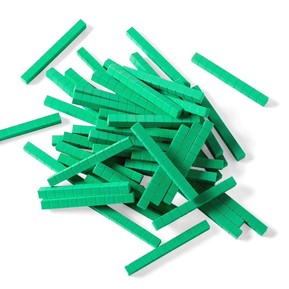 hand2mind Green Foam Base KEF16 Ten Blocks, Rods Set, Place Value ...