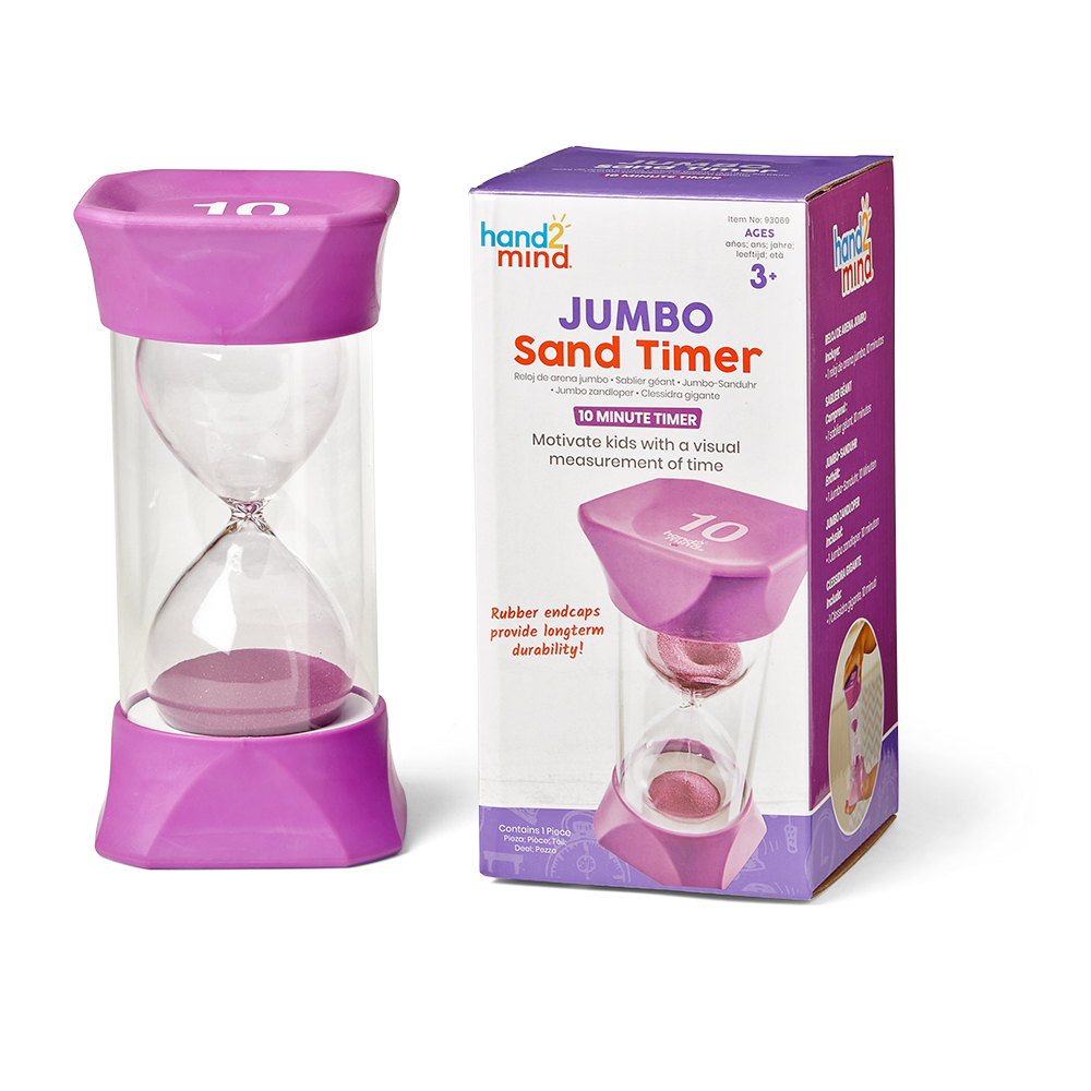 hand2mind Jumbo 10 Minute Sand Timer, Large Hourglass Timer, Shower ...