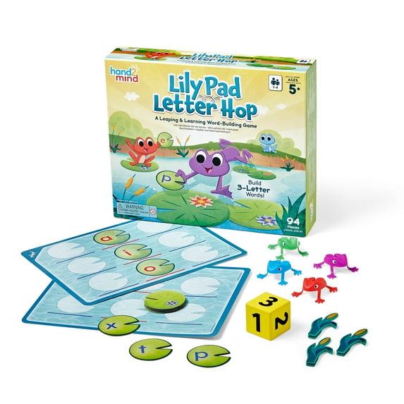 Hand2Mind Lily Pad Letter Hop Game, CVC Word Learning, Fine Motor ...