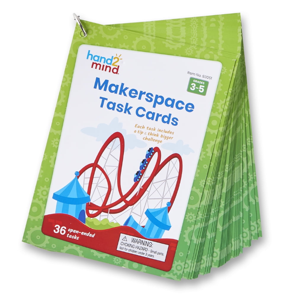 hand2mind Makerspace Task Cards, STEM Learning Cards for Kids Grade 3-5 ...