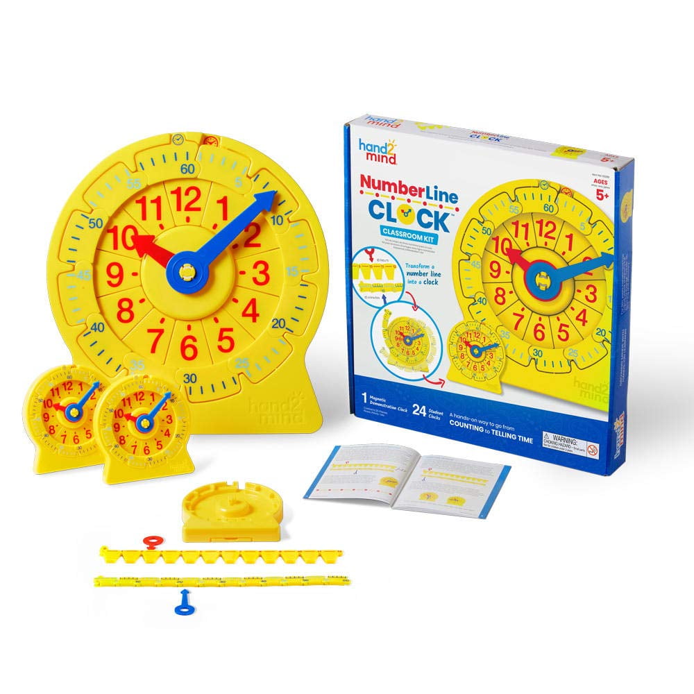 hand2mind NumberLine Clock, Telling MMF7 Time Teaching Clock, Learn ...