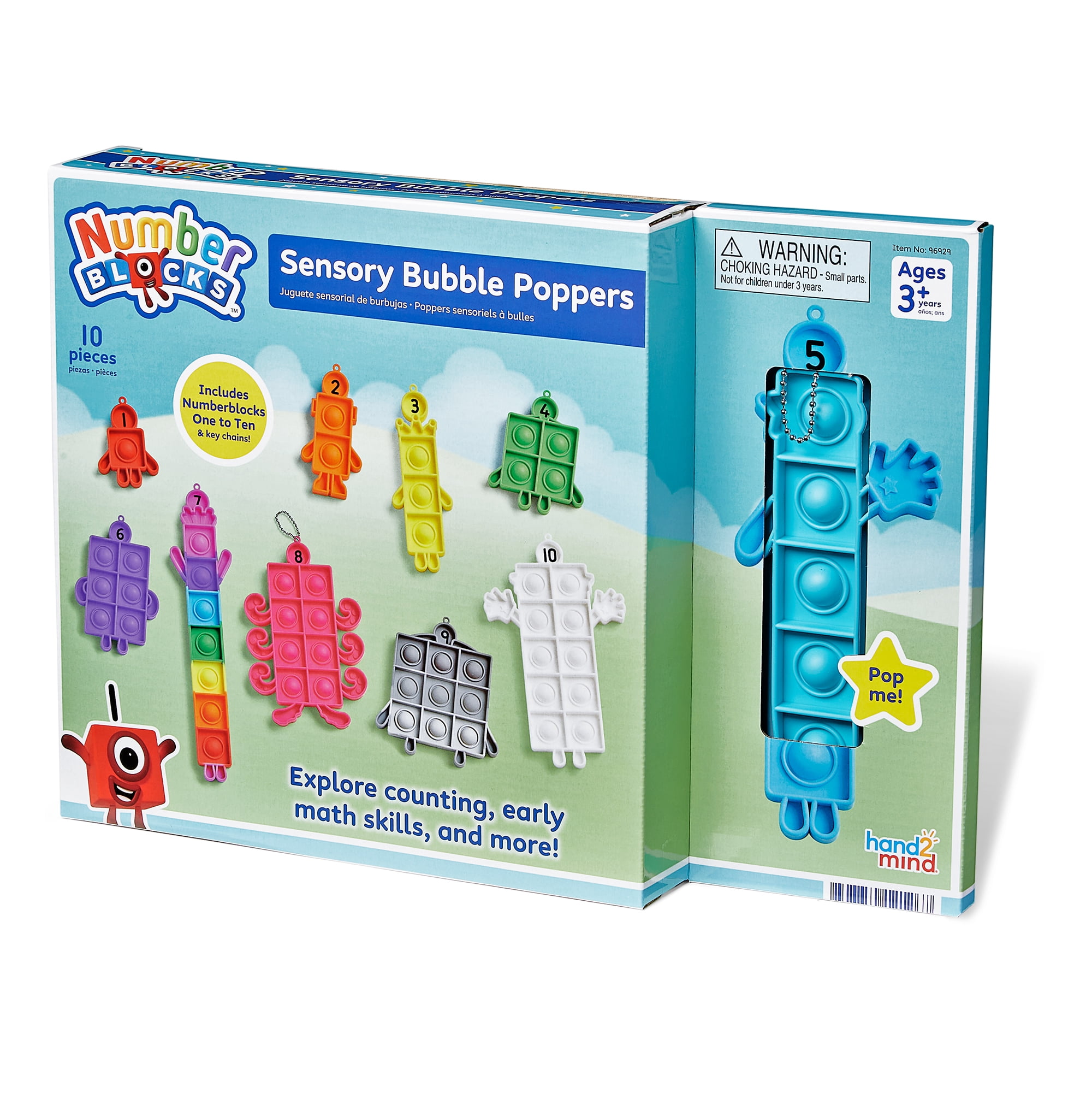 hand2mind Numberblocks™ Sensory Bubble Poppers (Set of 10), Math Toys ...