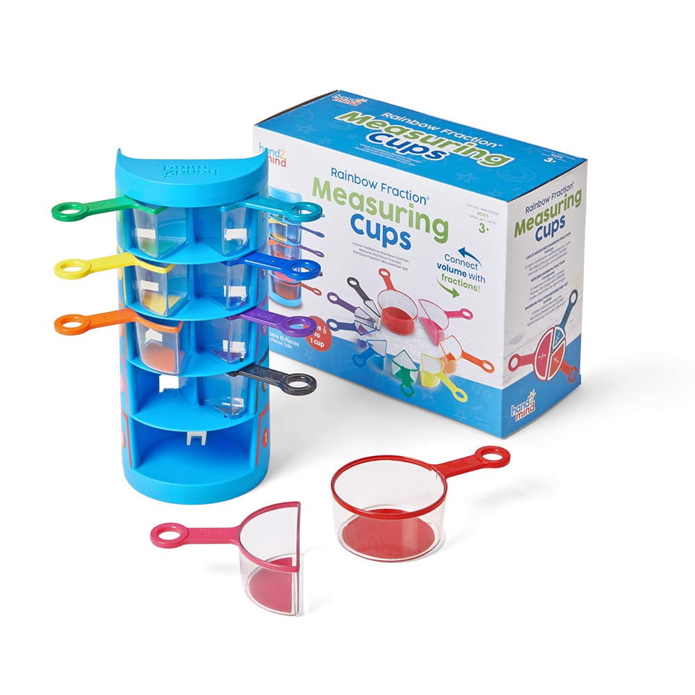 hand2mind Rainbow Fraction Measuring Cups, Fraction Manipulatives, Kids ...