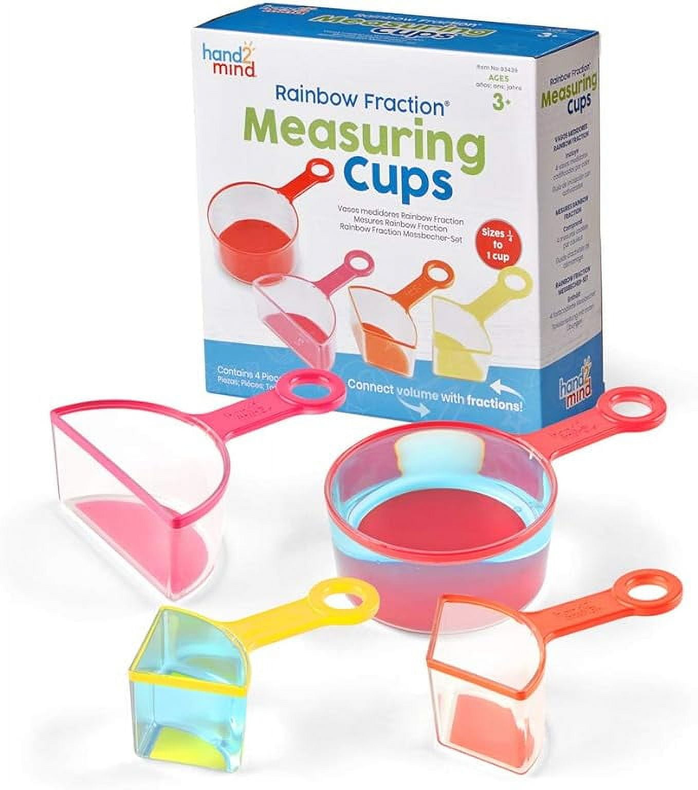 hand2mind Rainbow Fraction Measuring Cups, Fraction Manipulatives, Kids ...