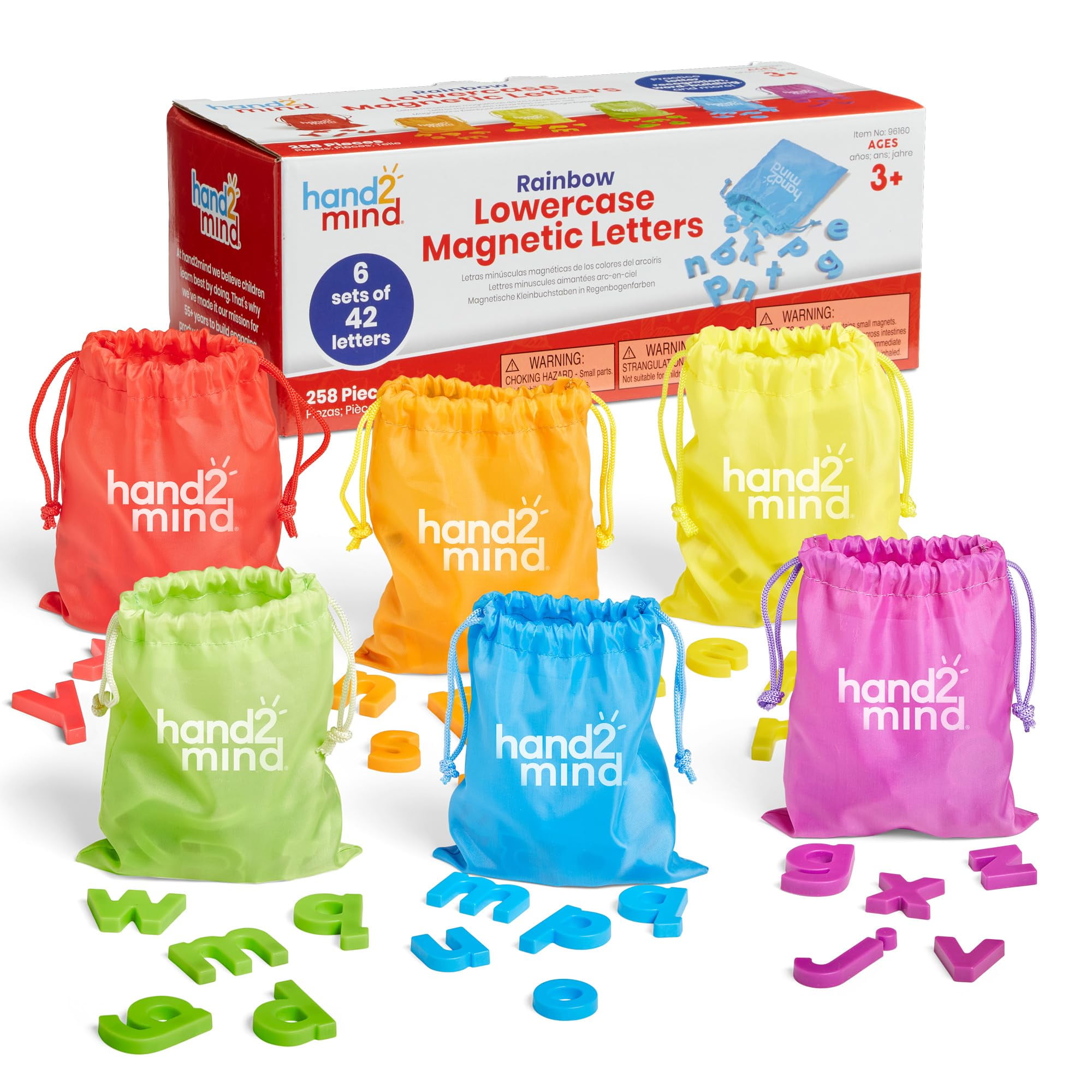 hand2mind Rainbow Lowercase Magnetic IFF17 Letters, Plastic Magnetic ...