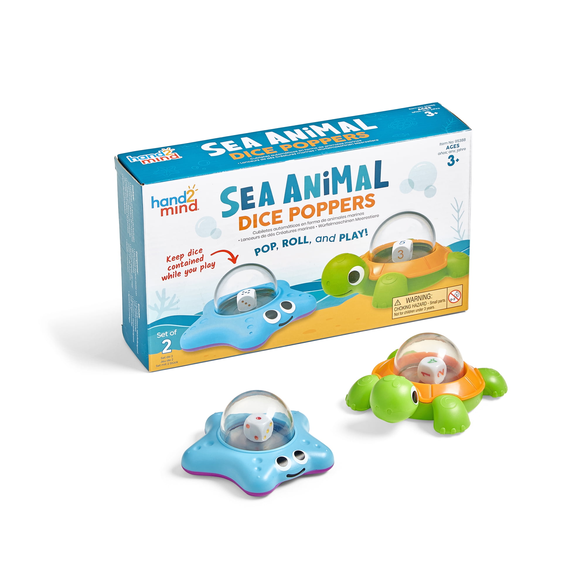 hand2mind Sea Animals Dice Poppers, Math Dice Games for Kids, Board ...