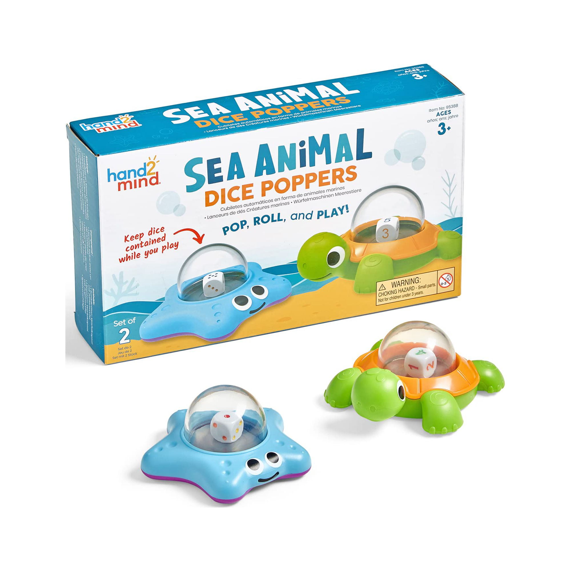 hand2mind Sea Animals Dice Poppers, Math Dice Popper, Replacement Dice ...