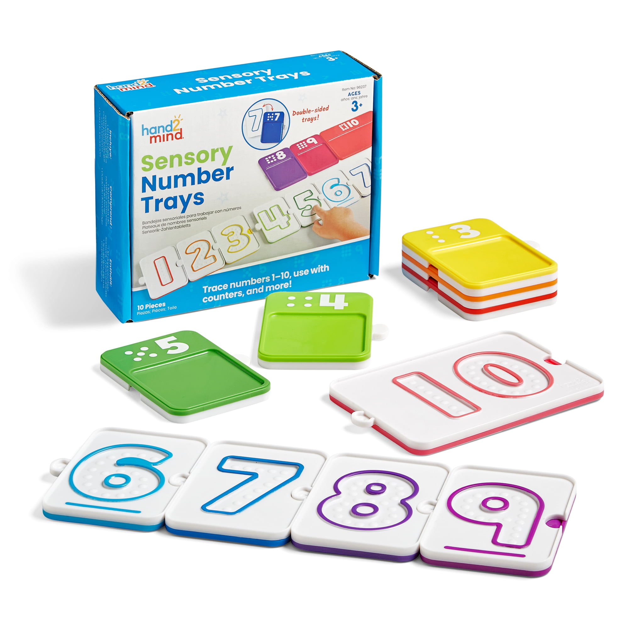 hand2mind Sensory Number Trays, Learning Numbers for Kids, Fine Motor ...