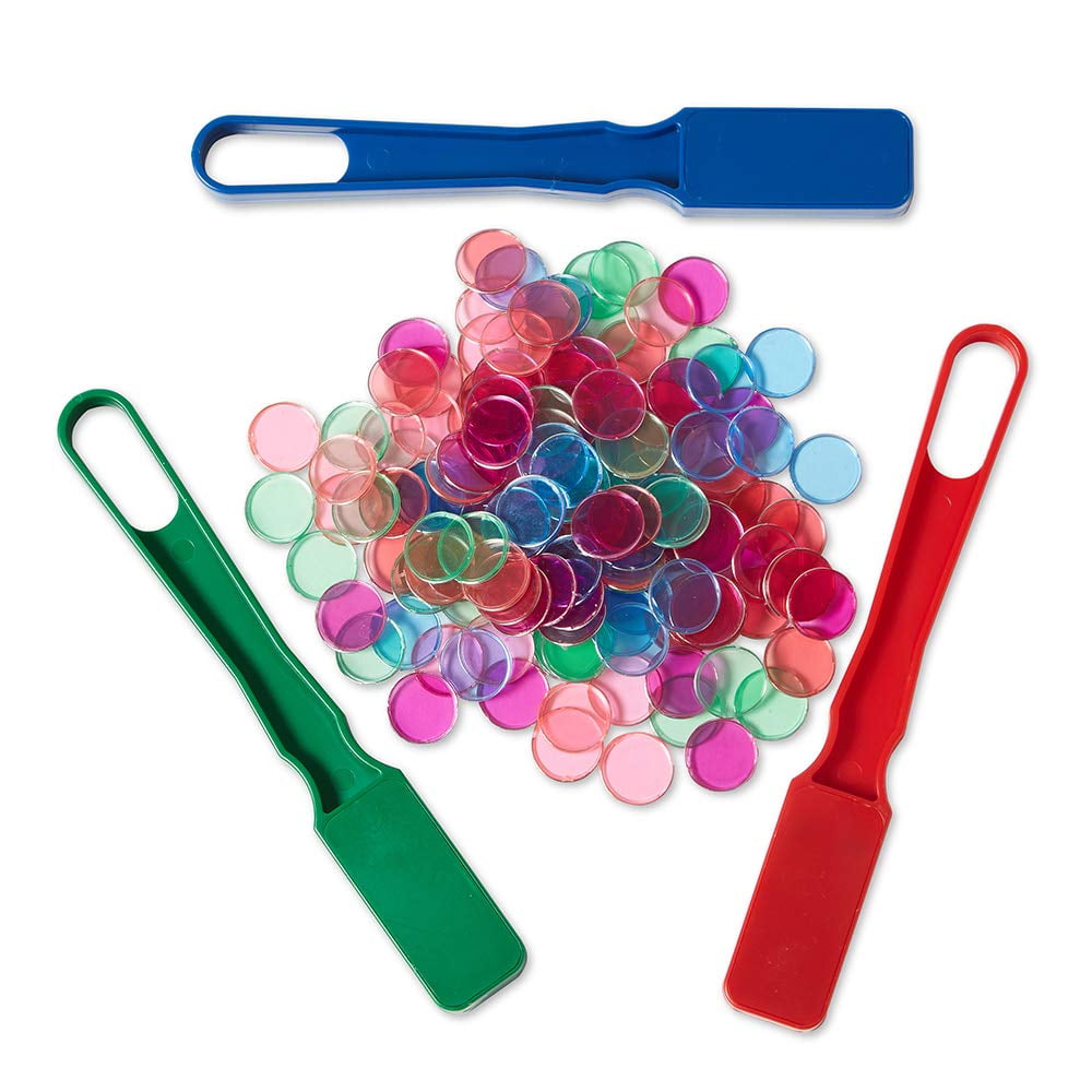 hand2mind Transparent Magnetic Chips Kit with 3 Magnetic Math Counters ...