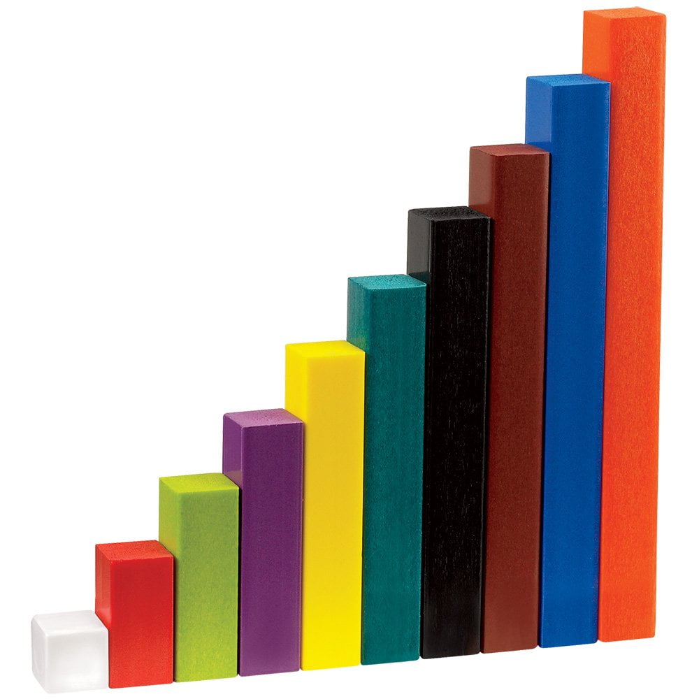 hand2mind Wood Cuisenaire Rods AIF9 Individual Set, Fraction Bars ...