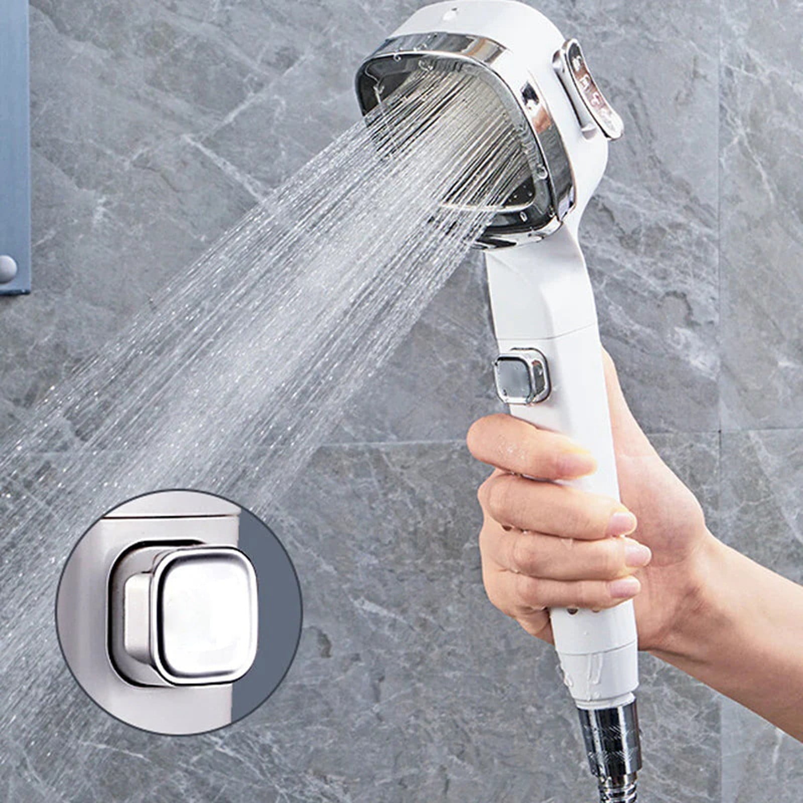 Handheld Shower Head Showerhead With Sprayer Easy Install Bath Tub