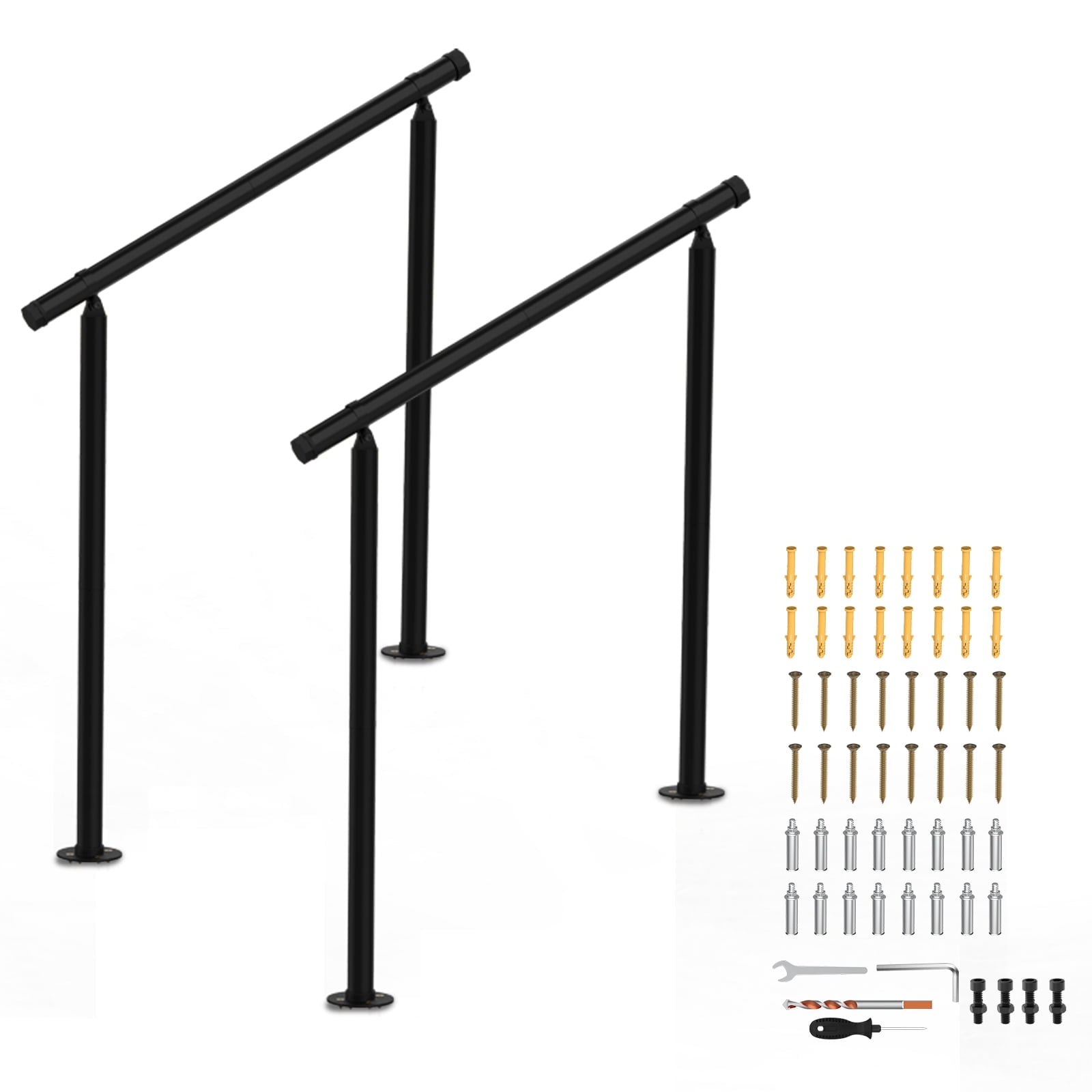 handrails for outdoor steps, 2 level handrails outdoor stair railings ...