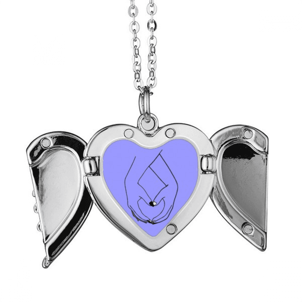 hands love companion art deco fashion angel wings necklpendant fashion ...