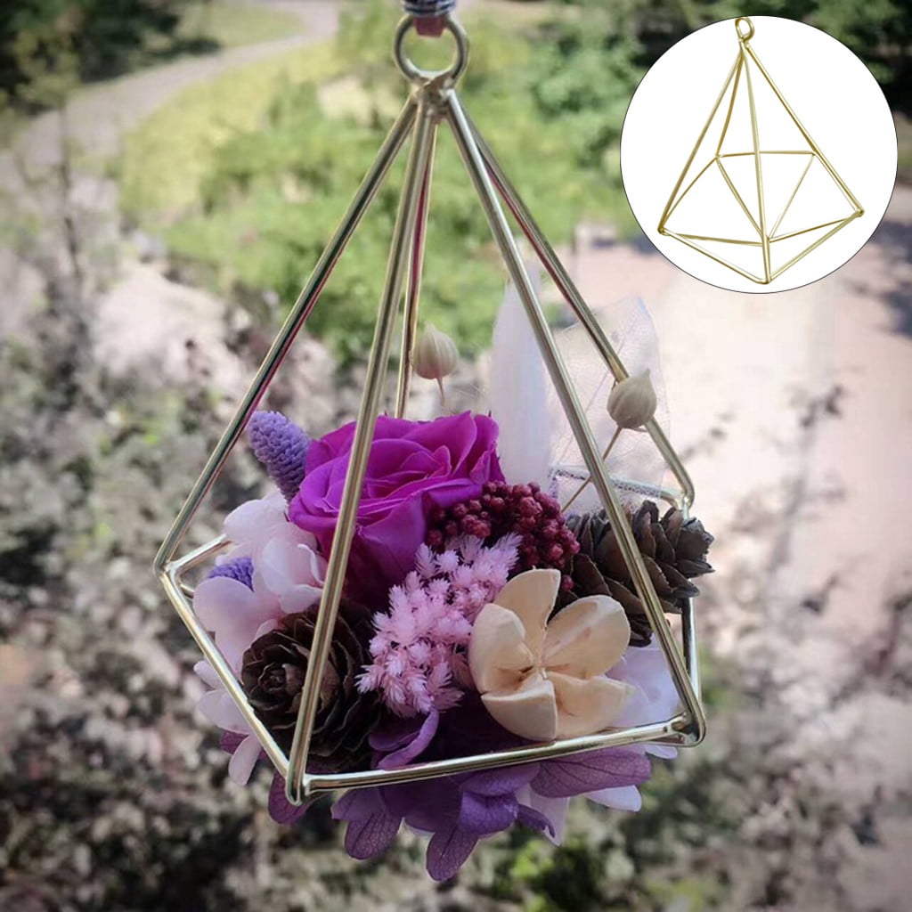 hanging plant,Decor DIY Planter Geometric Frame Air Home Metal Hanging ...