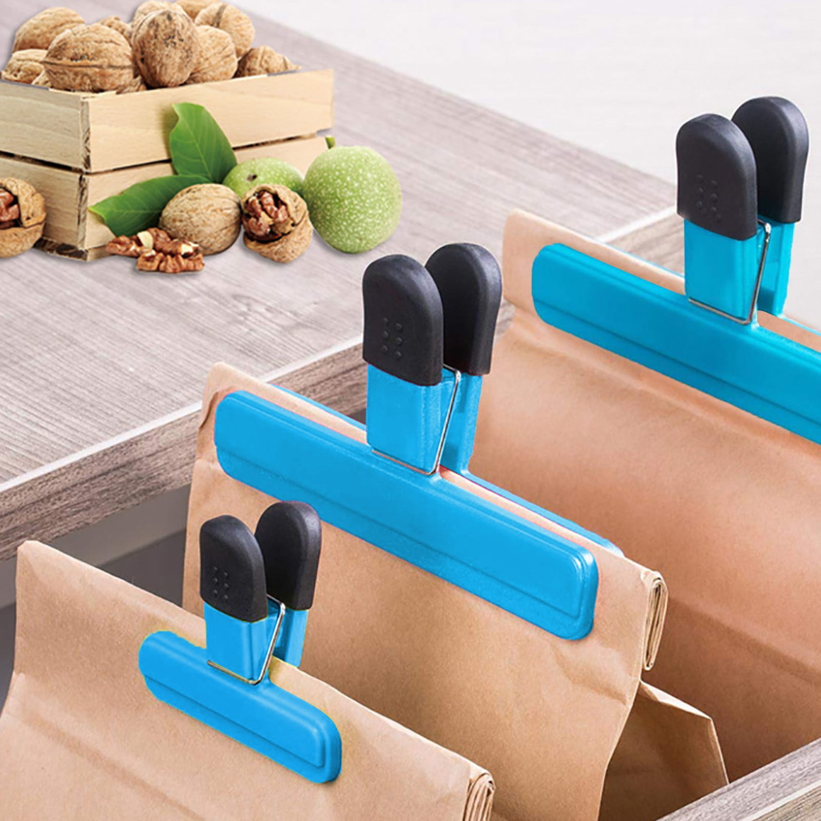 hanxiulin 10pack chip bag seal clips heavy duty food clips 5 small size ...