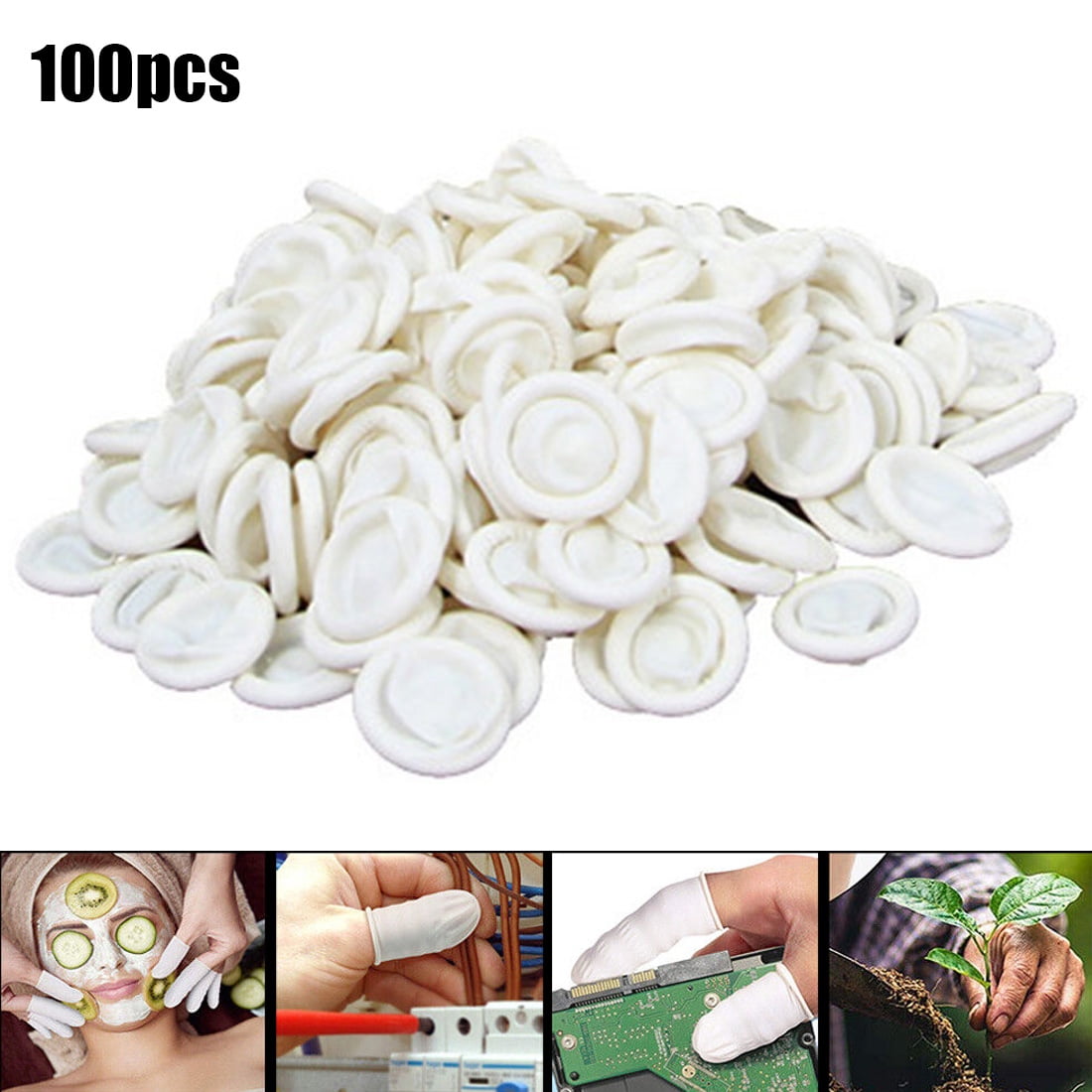 hanxiulin 200pcs disposable finger cots cover latex rubber waterproof ...