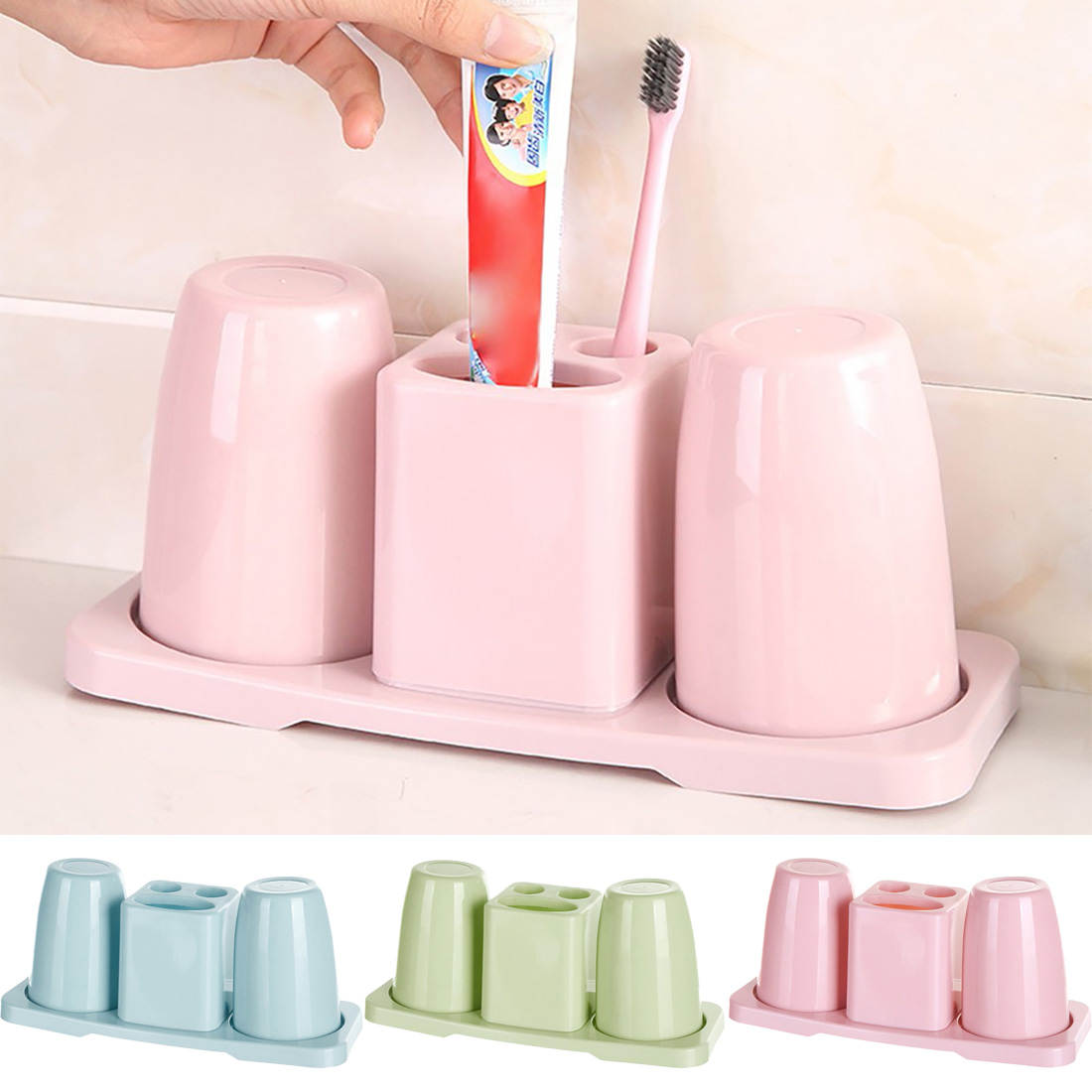 hanxiulin bathroom toothbrush toothpaste stand organizer storage rack ...