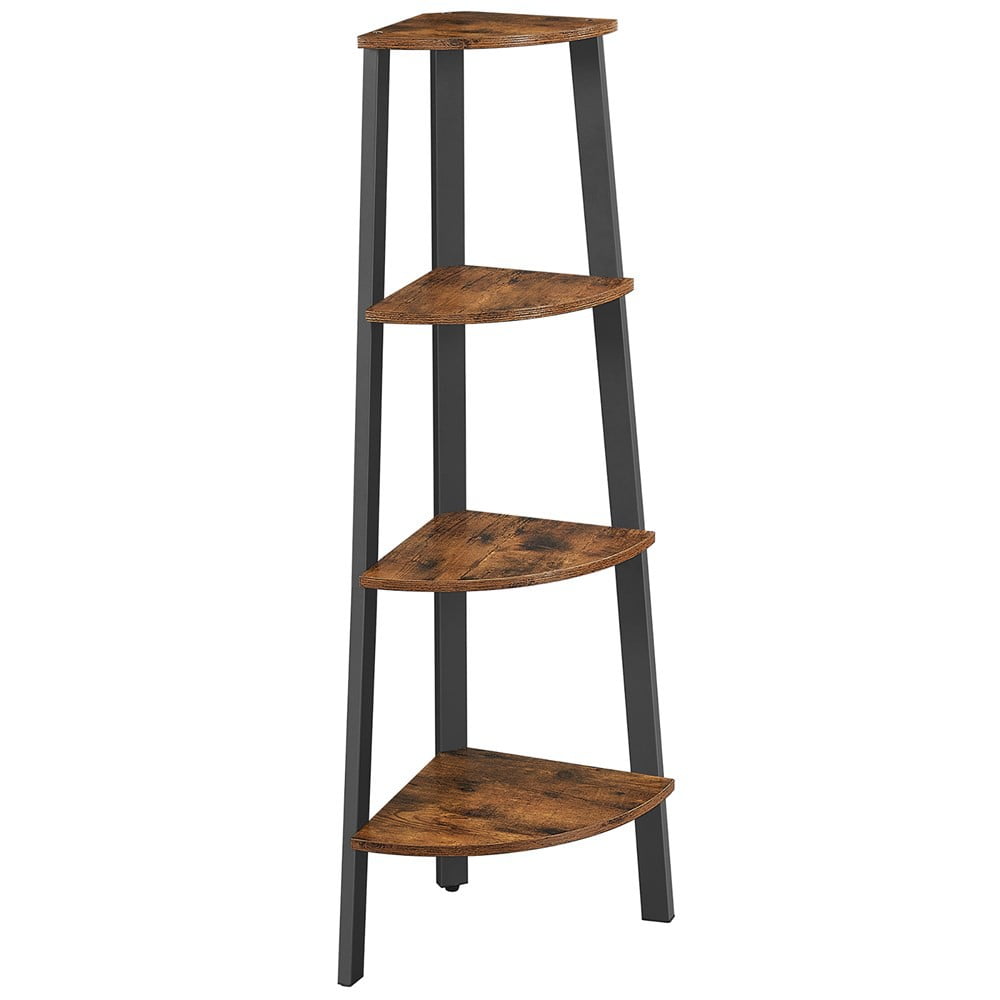 haoyangboom Corner Shelf Stand 4-Tier Corner Bookshelf Industrial ...