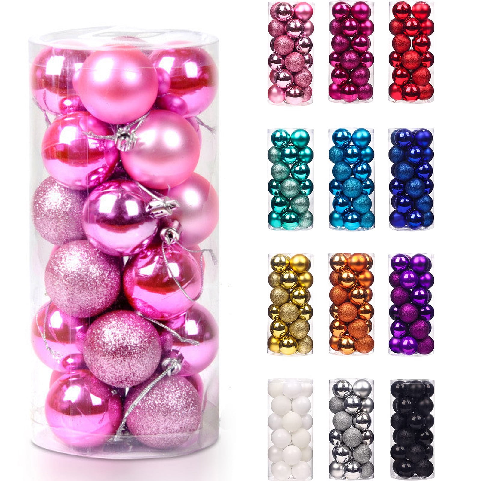 "haozzaw 24Pcs Shatterproof Christmas Tree Balls, 30mm/1.18"", Xmas ...