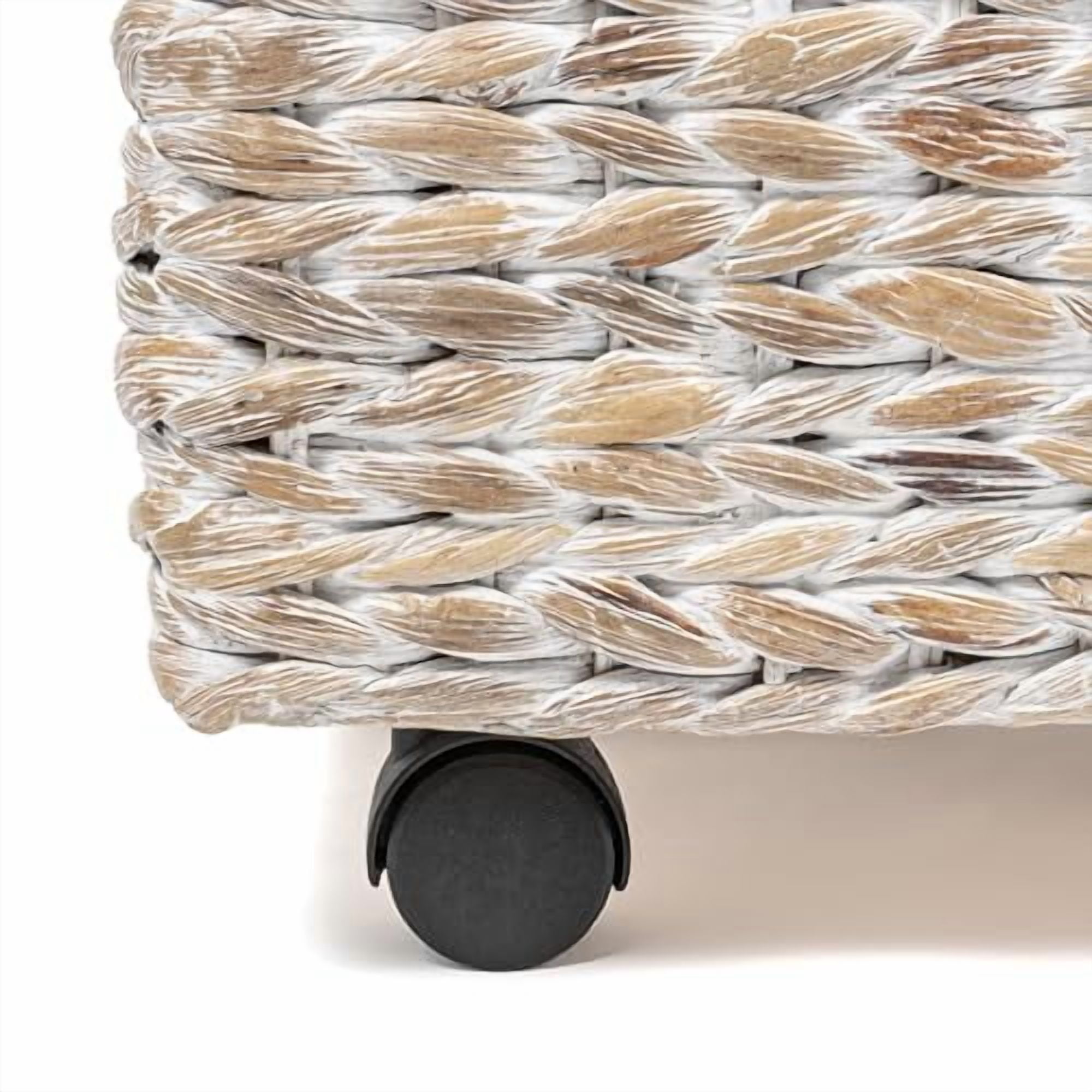 happimess BSK1006C Chett Minimalist Hand-Woven Hyacinth/Wood Underbed ...