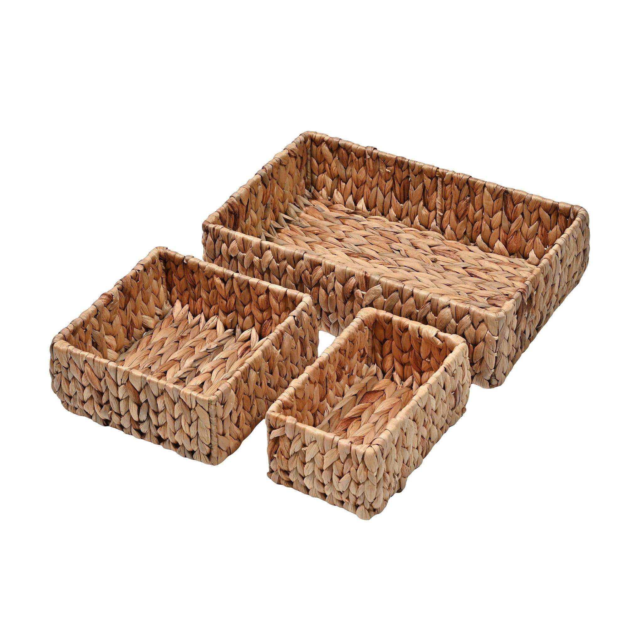 happimess BSK1009A-3SET Tress Coastal Minimalist Hand-Woven Hyacinth ...