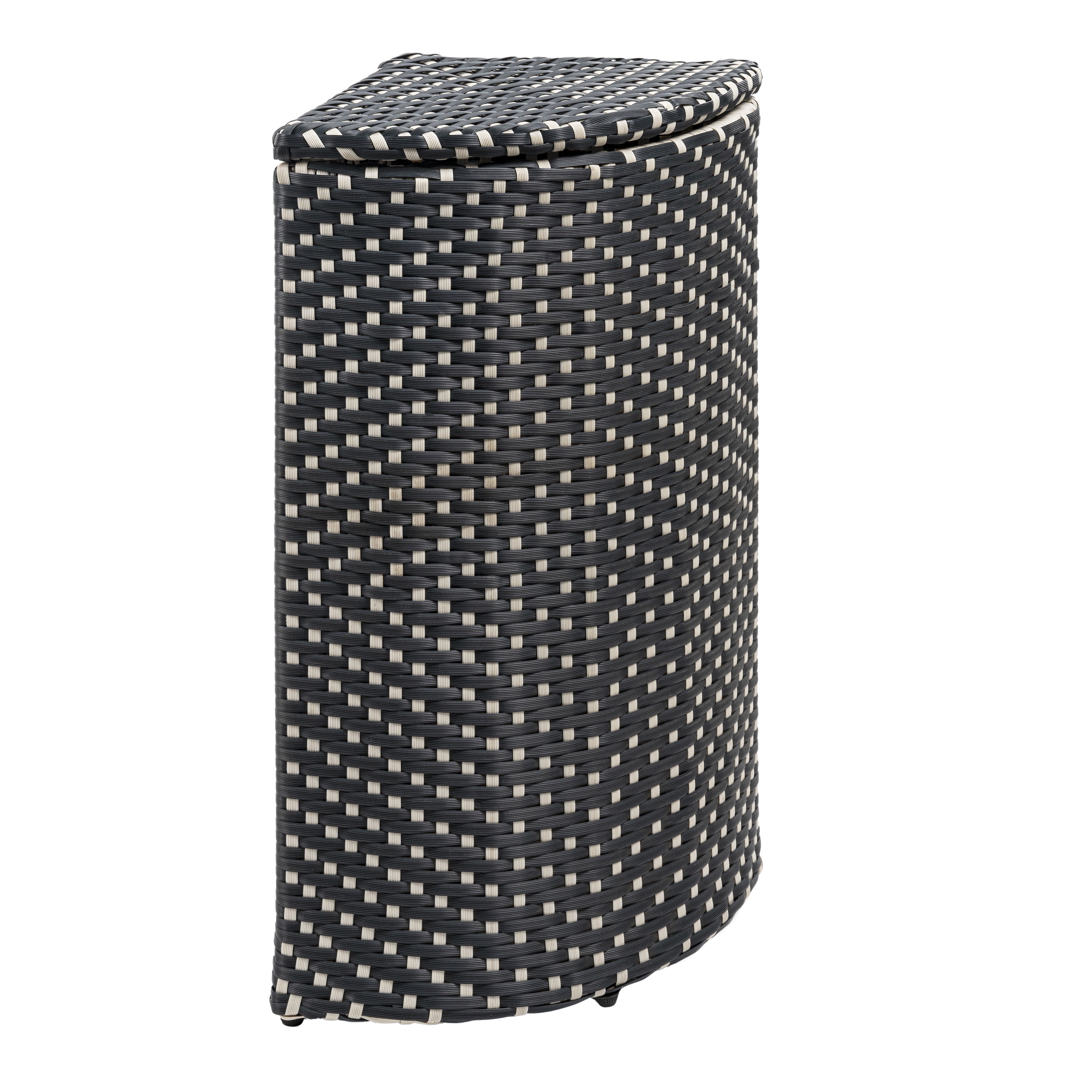 happimess Chloe 15.56-Gallon All-Weather Wicker/Metal Corner Hideaway ...