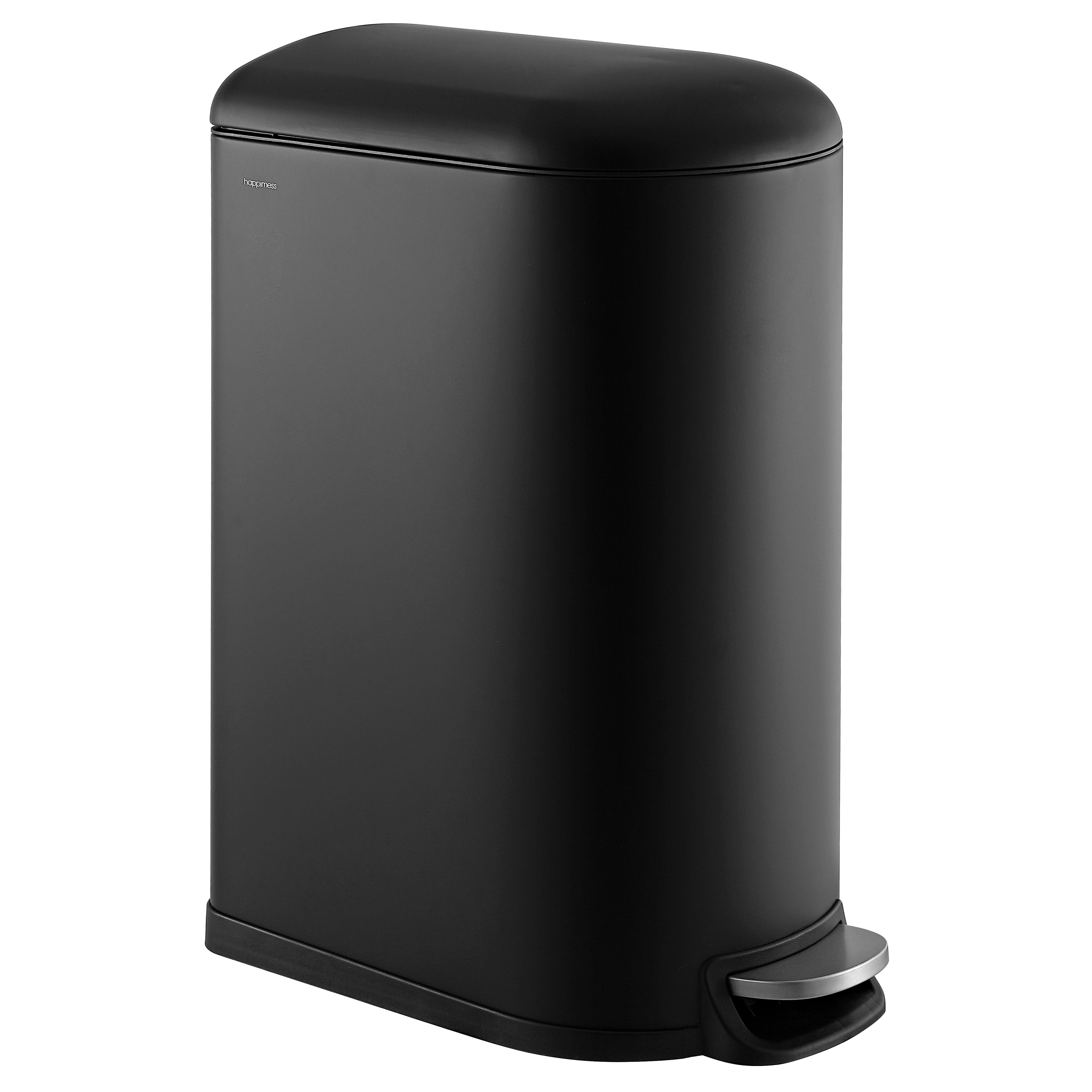 happimess Roland Mini 2.6-Gallon Step-Open Trash Can, Charcoal Black ...