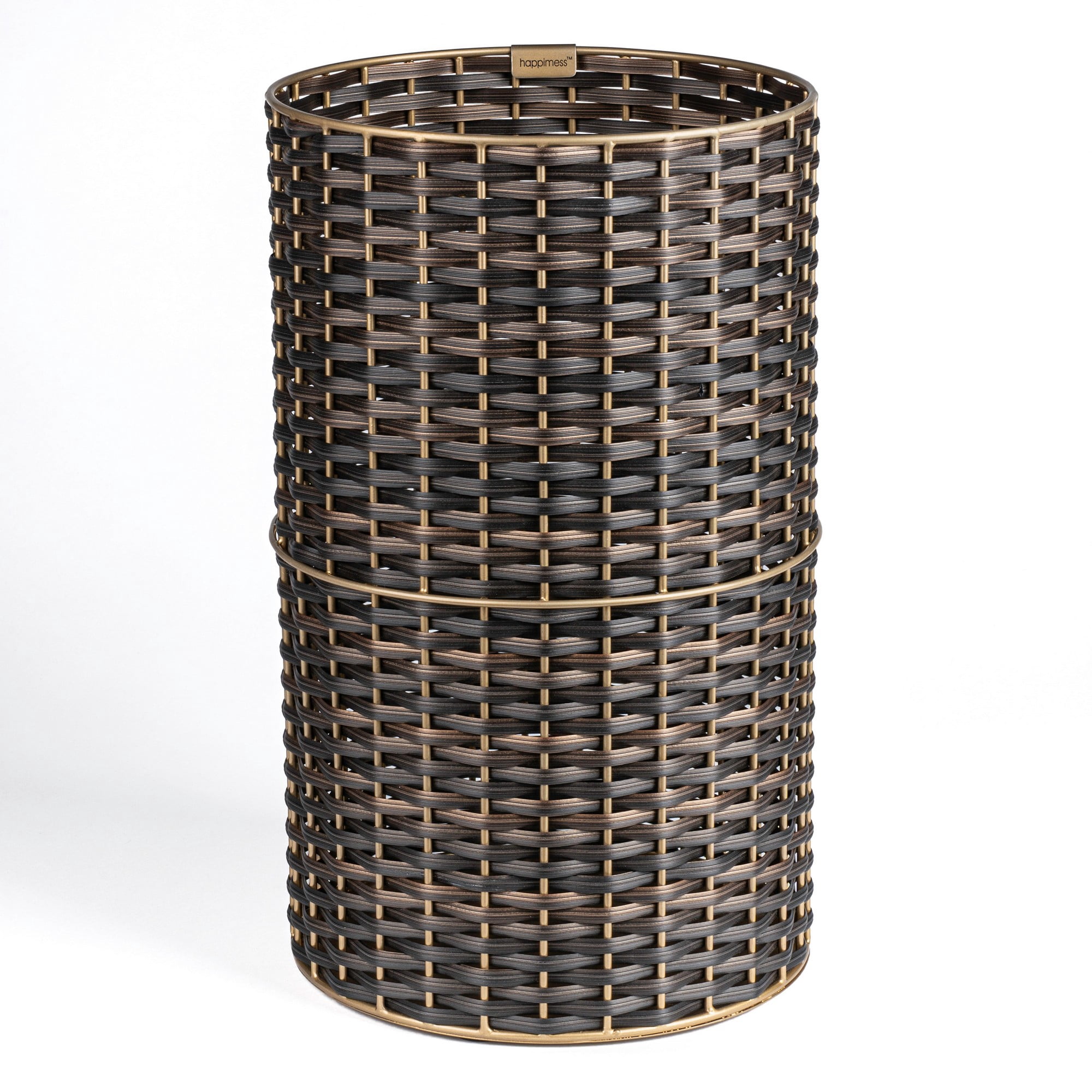 happimess HPM1100C Cecil Modern 4.13-Gallon Faux Wicker Cylinder Waste ...