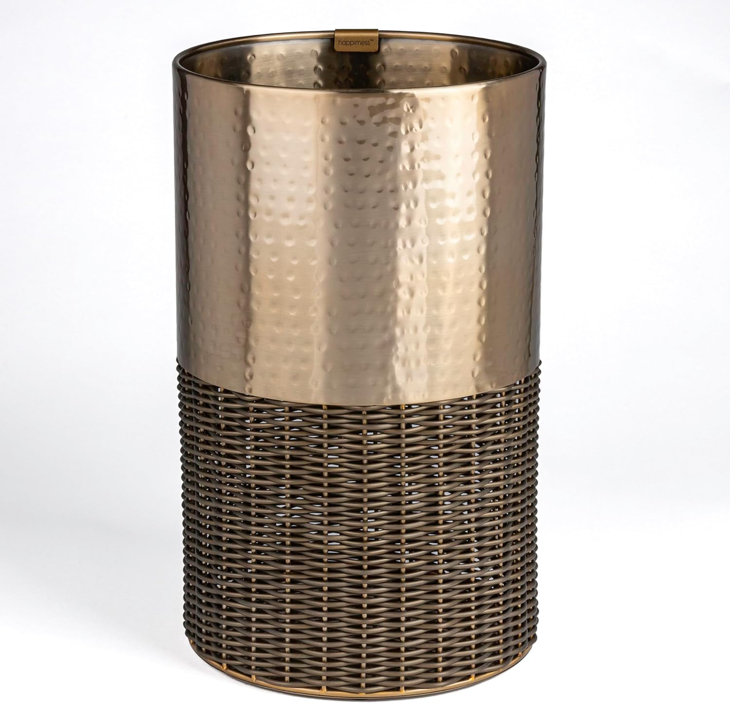 happimess HPM1102A Asher Modern 4.13-Gallon 2-Tone Faux Wicker/Metal ...