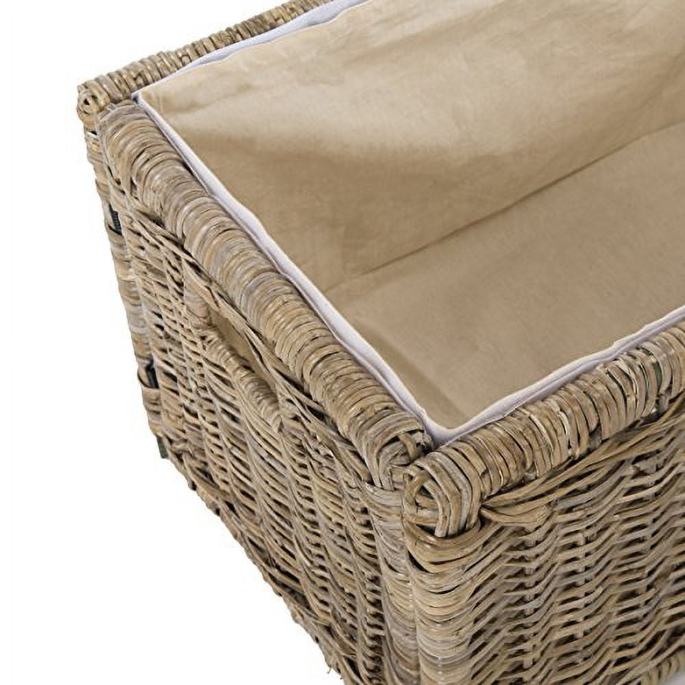 happimess HPM9002B Elijah 30" Wicker Storage Trunk, Collapsible for flat storage, Rattan ...