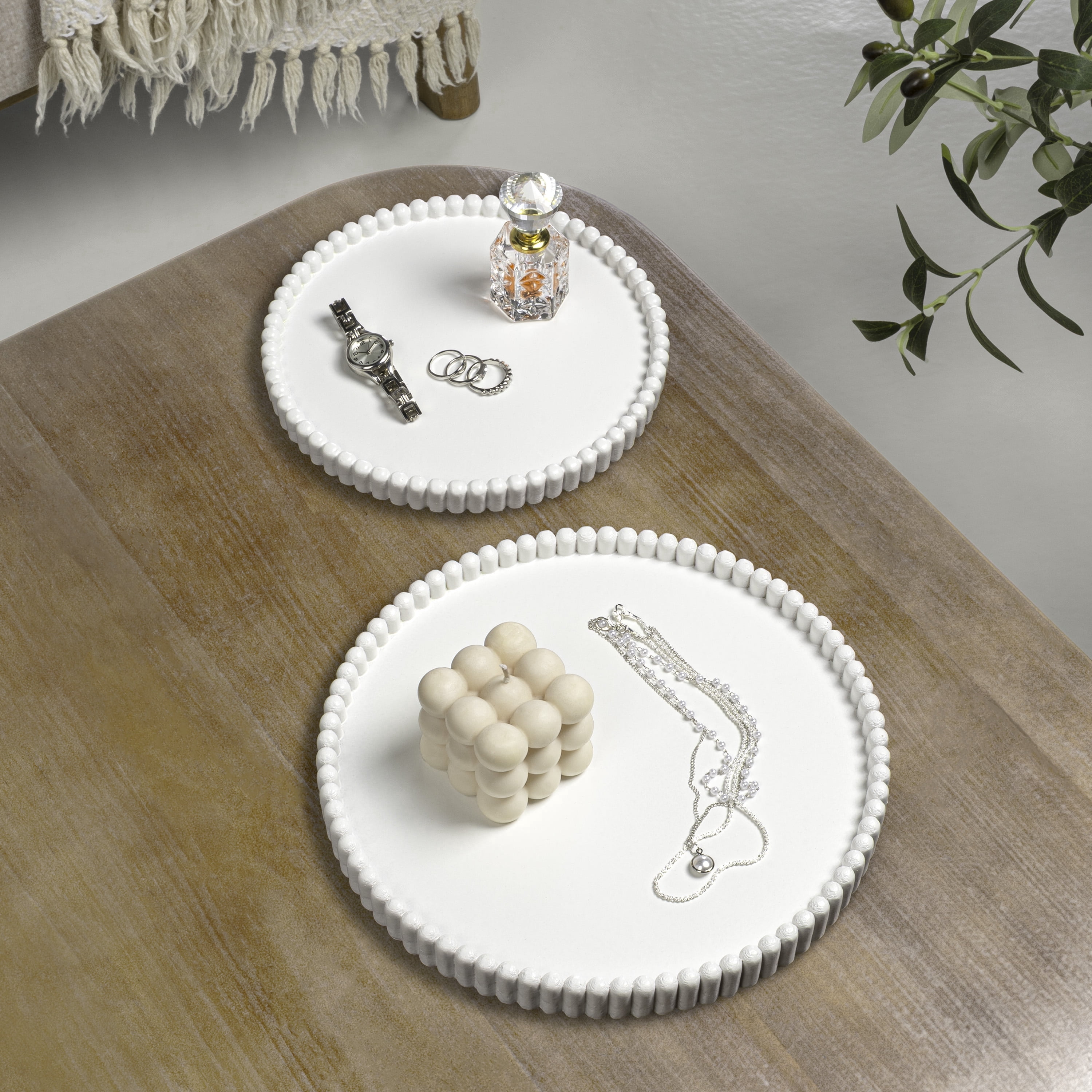 happimess Opulence Modern Minimalist Concrete Fluted Edge Decorative ...