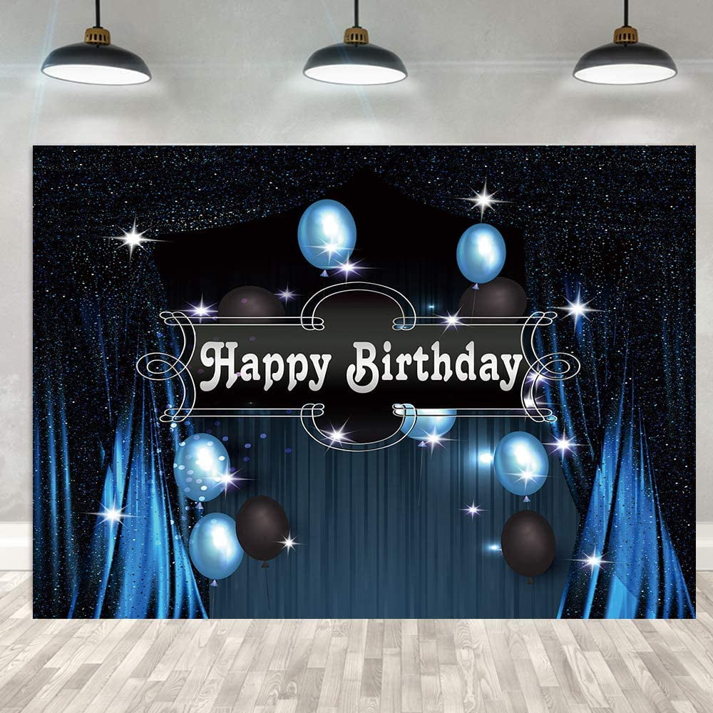 happy birthday backdrop blue and black birthday 30th Photography ...