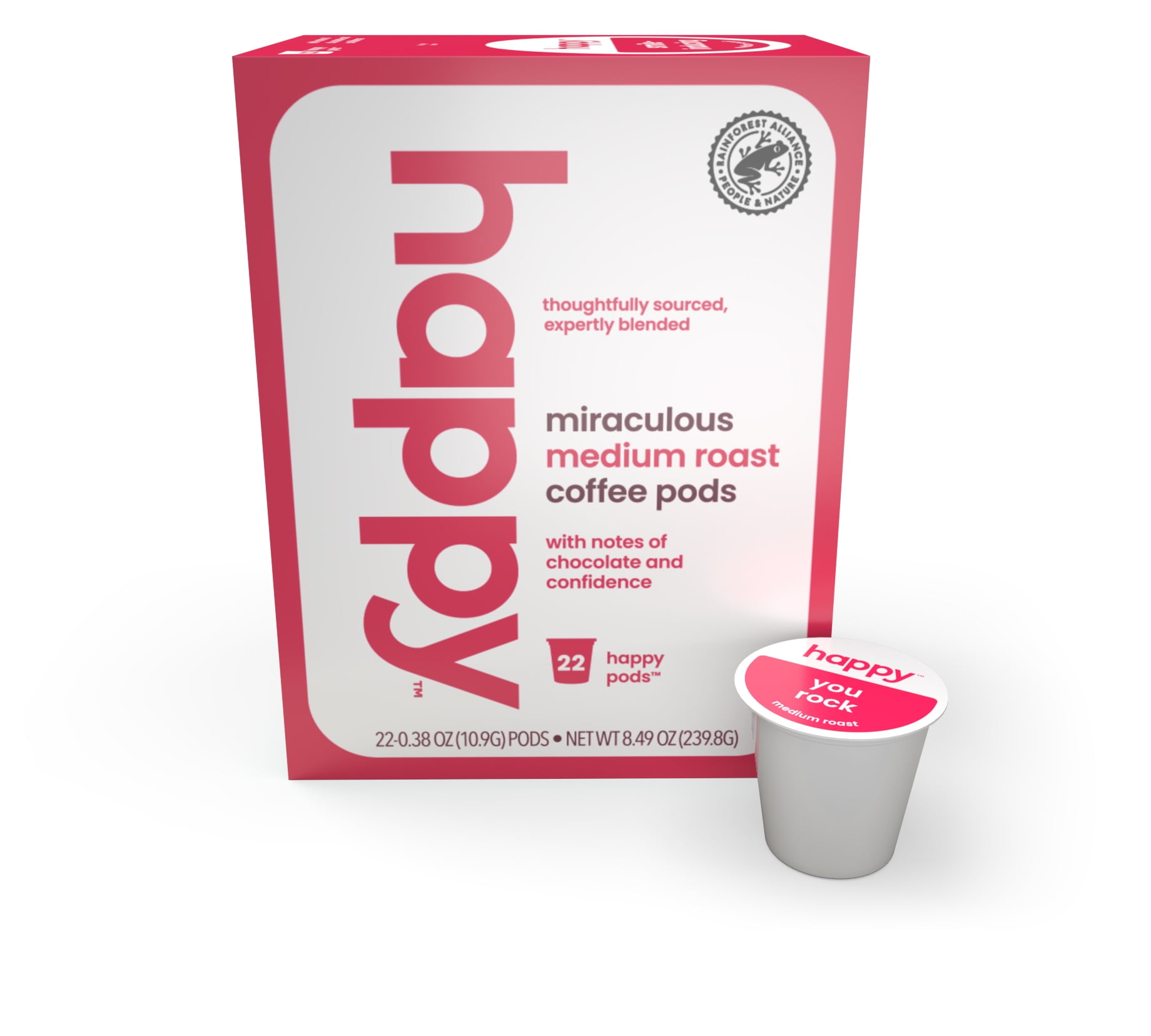 Happy+ Coffee Pods 22ct Medium Roast Coffee, Thoughtfully Sourced and ...