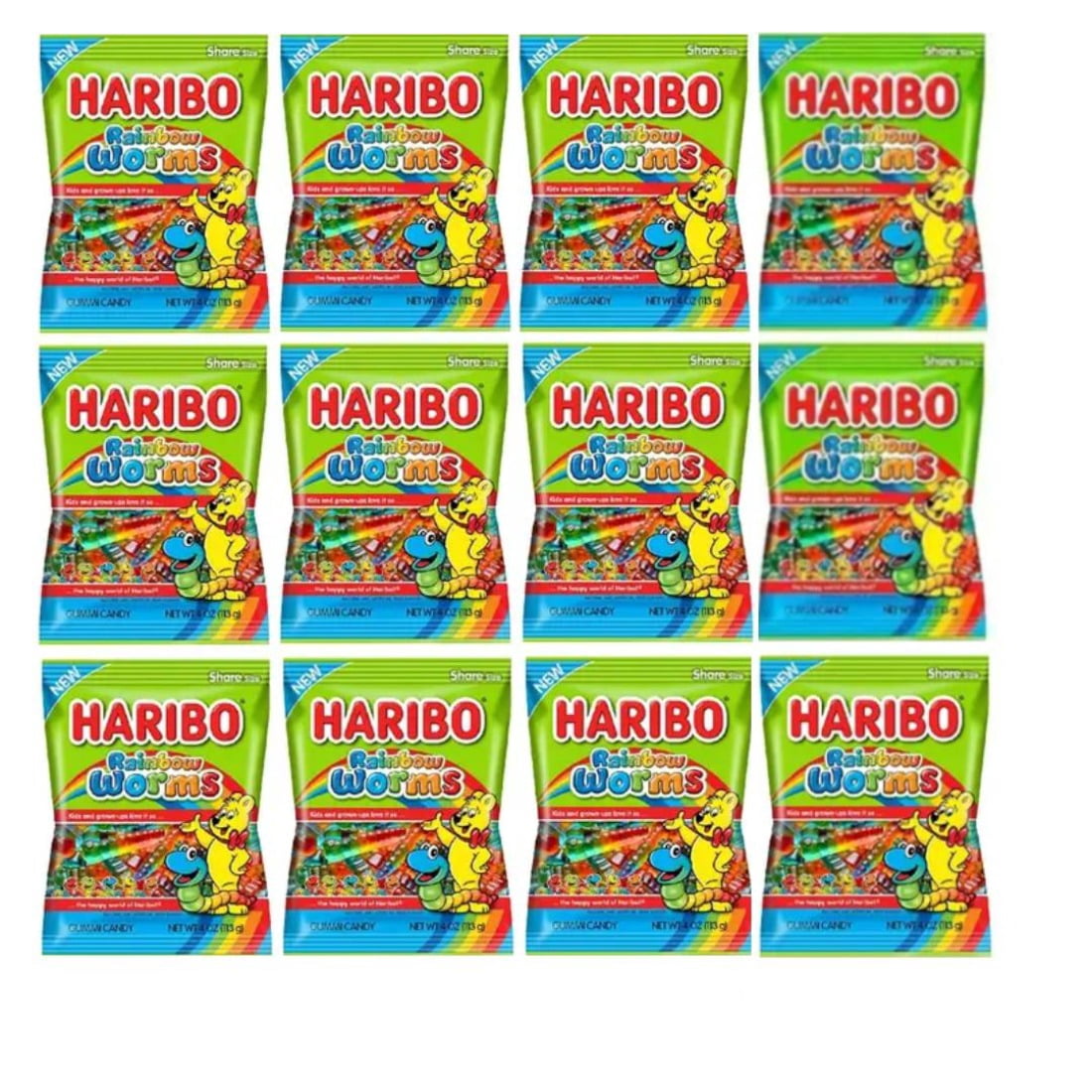 haribo Rainbow Jelly, 48 ounces, lemon, strawberry and other flavors，12 ...