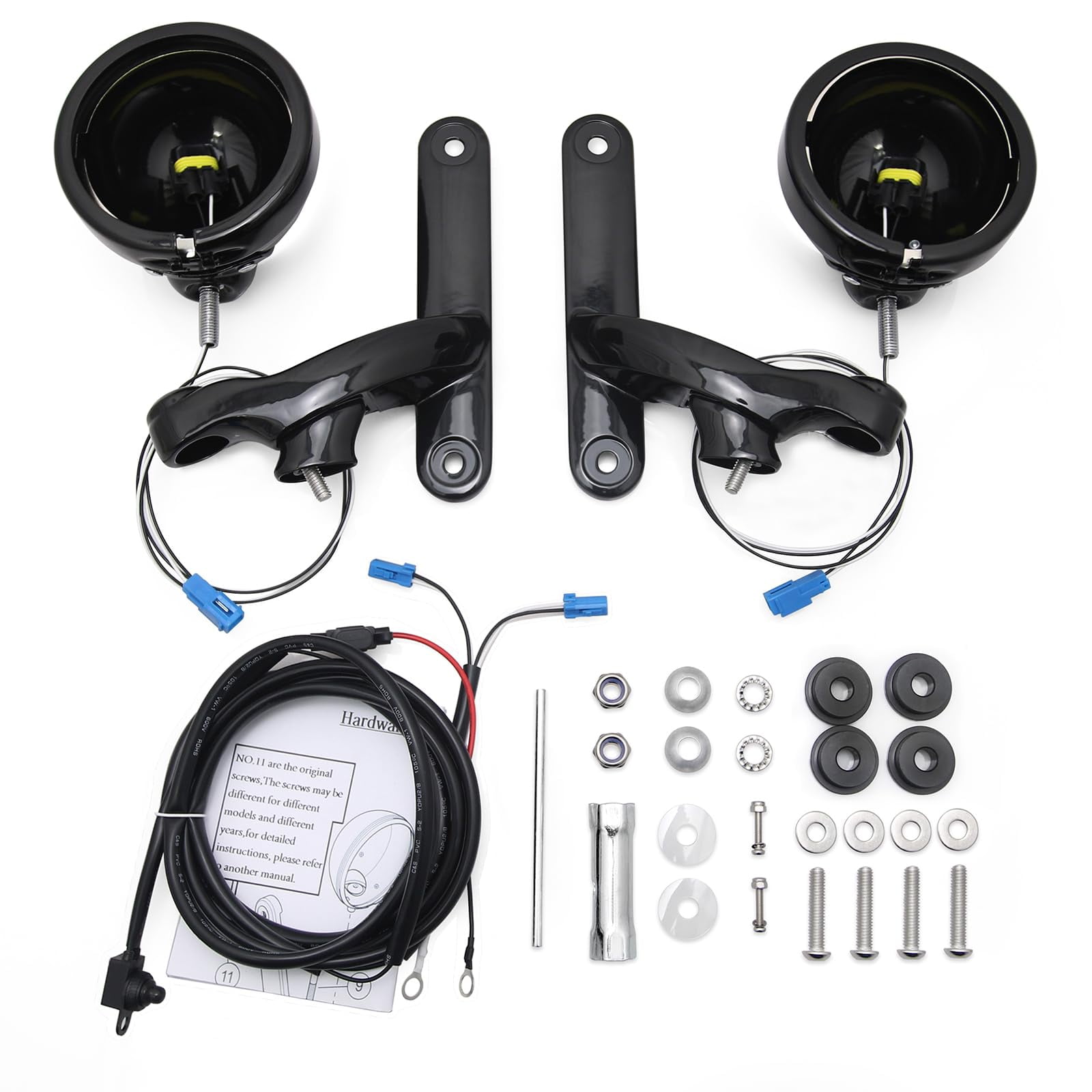 For harley street glide fog passing light kit LED motorcycle fog ...