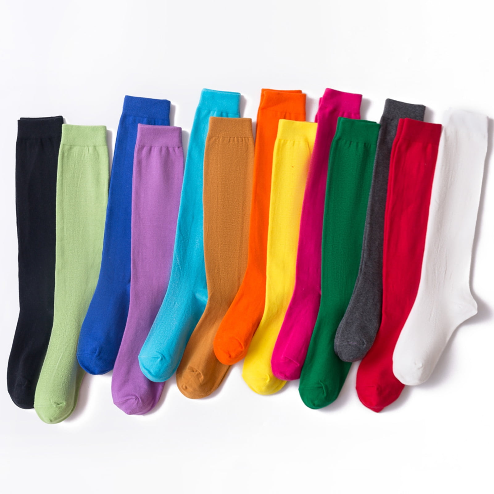harmtty 1 Pair High Socks Comfortable Candy Color Anti-slip Allergy ...