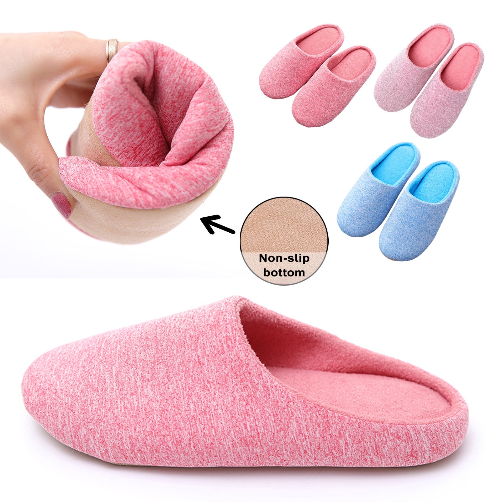 harmtty 1 Pair Winter Slippers Unisex Couple Slippers Homewear Anti ...