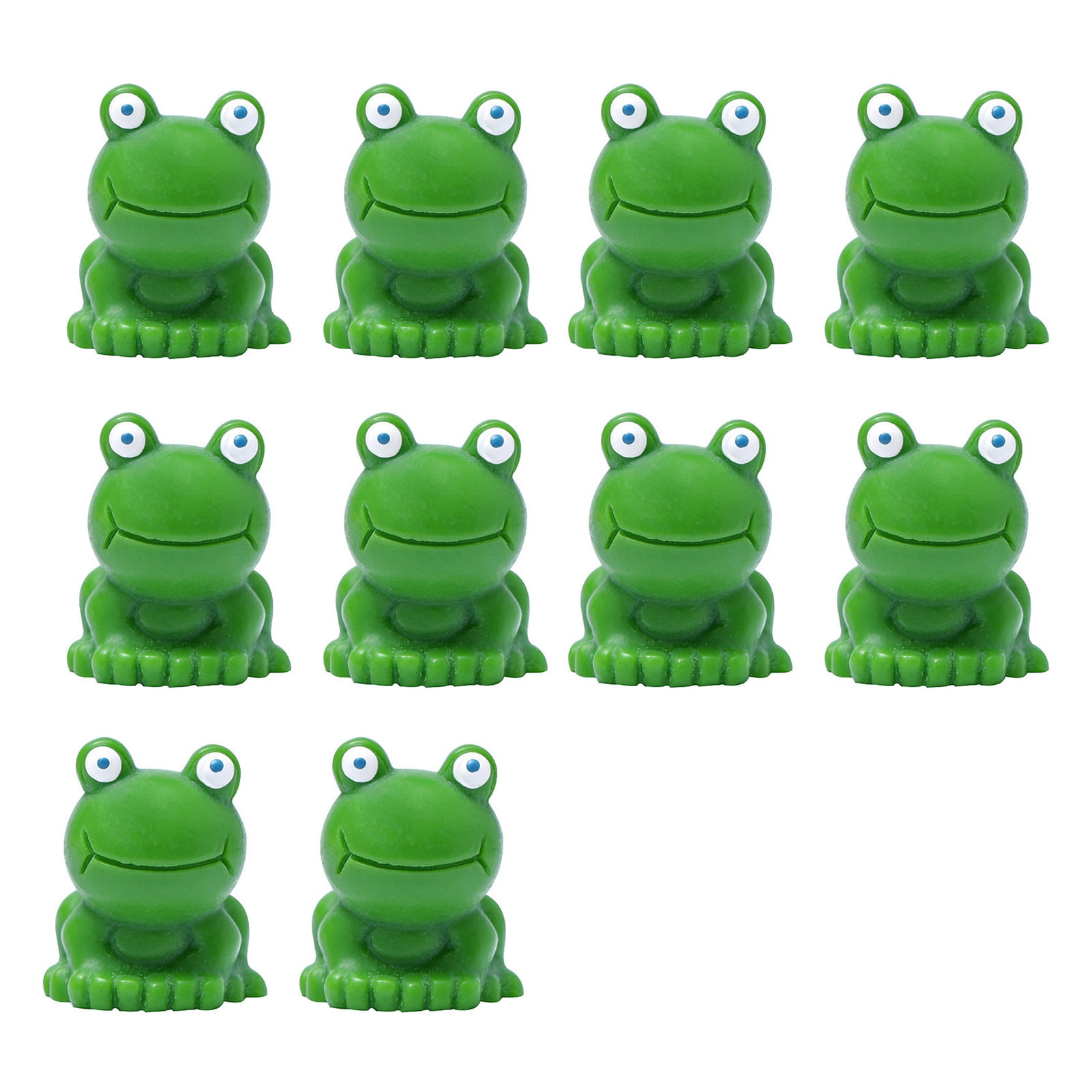harmtty 10 pcs Frog Statues Green Frog Figurines Miniature Garden ...