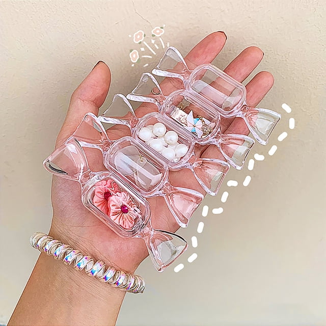 harmtty 10Pcs Storage Boxes Hollow Reusable Candy Shape Transparent ...