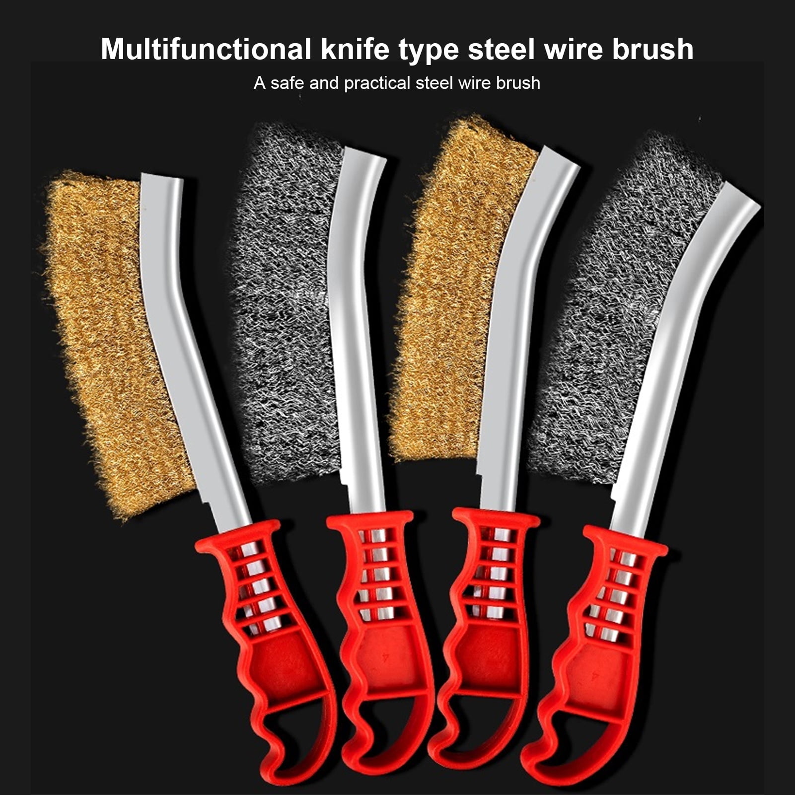 harmtty 2Pcs Rust Removal Steel Wire Brush Cutter Shape Ergonomic ...