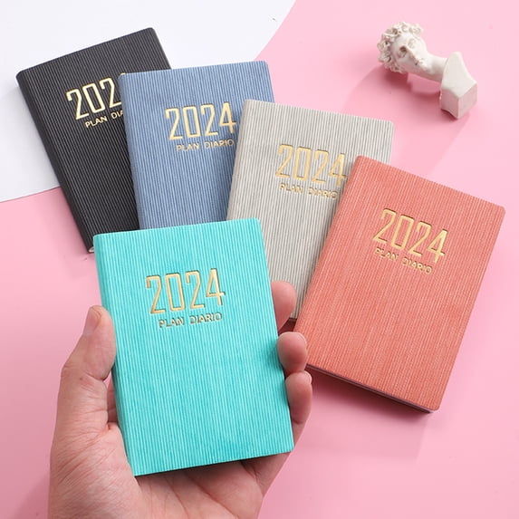 harmtty A7 2024 English Planner Faux Leather Hardcover 180 Pages Ink ...