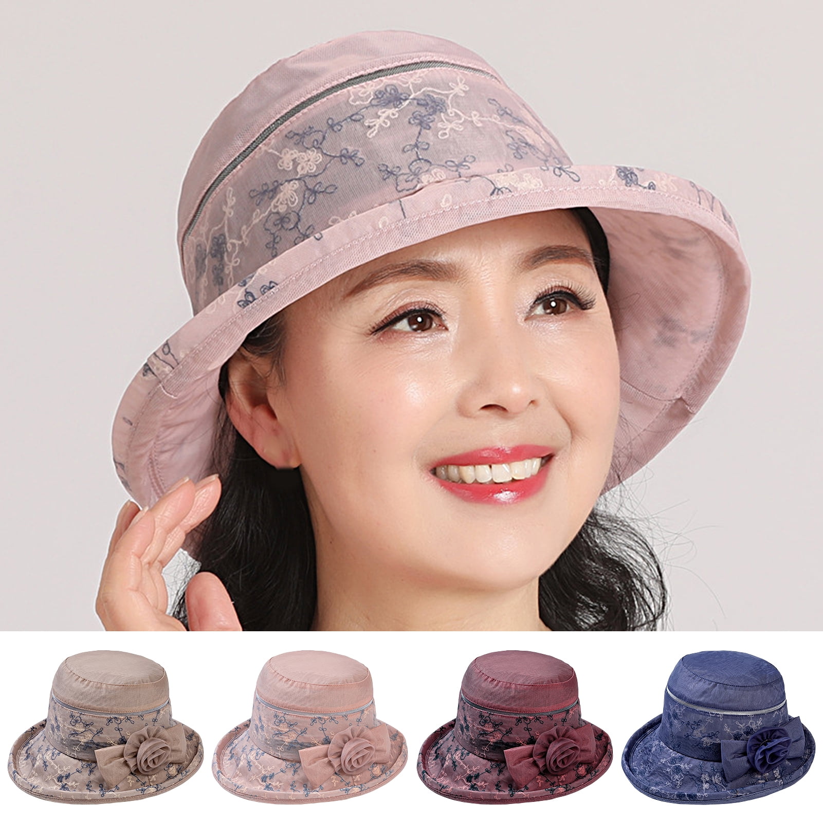 harmtty Breathable Sun Hat Sun Protection Wearable 3D Floral Design ...