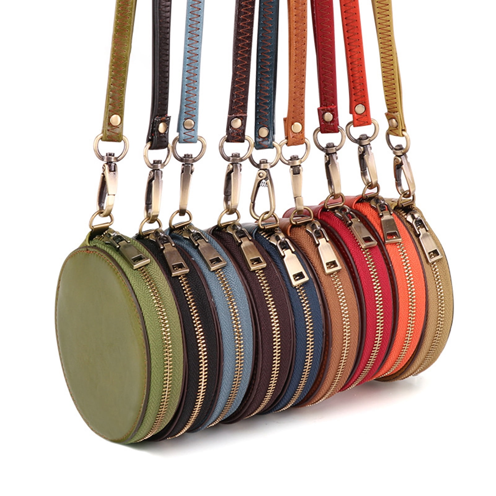 harmtty Coin Purse Super Soft Wear Resistant Cowhide Small Round Wallet ...