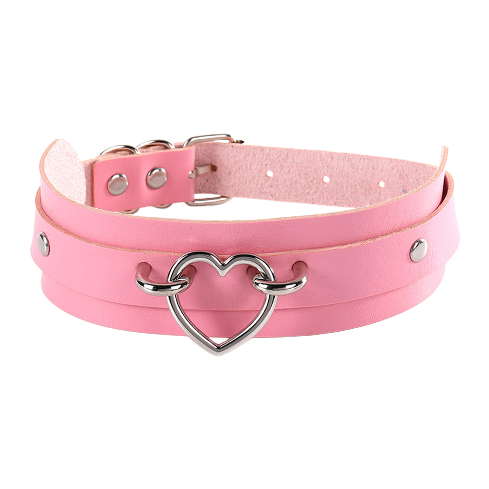 harmtty Gothic Adjustable Metal Bucket Women Necklace Heart Decor Faux ...