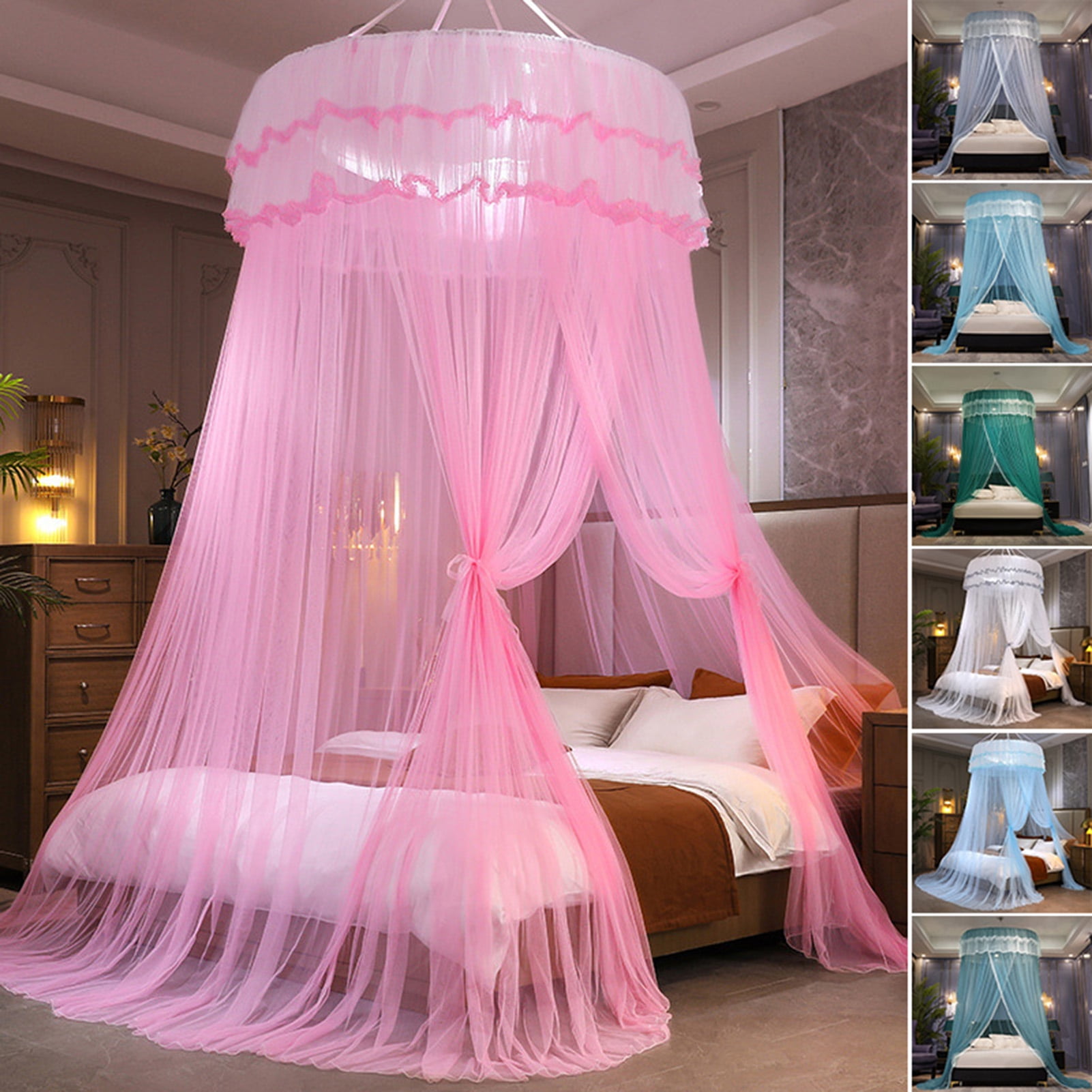 harmtty Hanging Mosquito Net Top Hook Encrypted Mesh Lace Patchwork ...